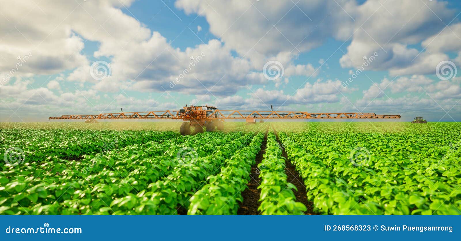 Agriculture Tractor Hay Baler, Agri Machine Collecting Yellow Hay Into ...