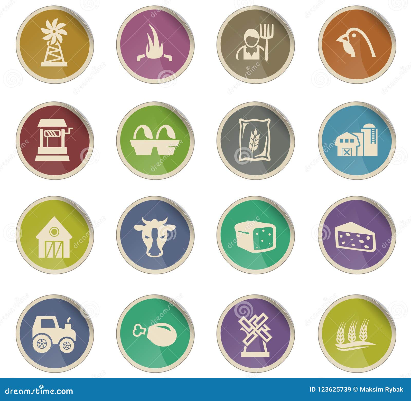 Agriculture icon set stock vector. Illustration of farmer - 123625739