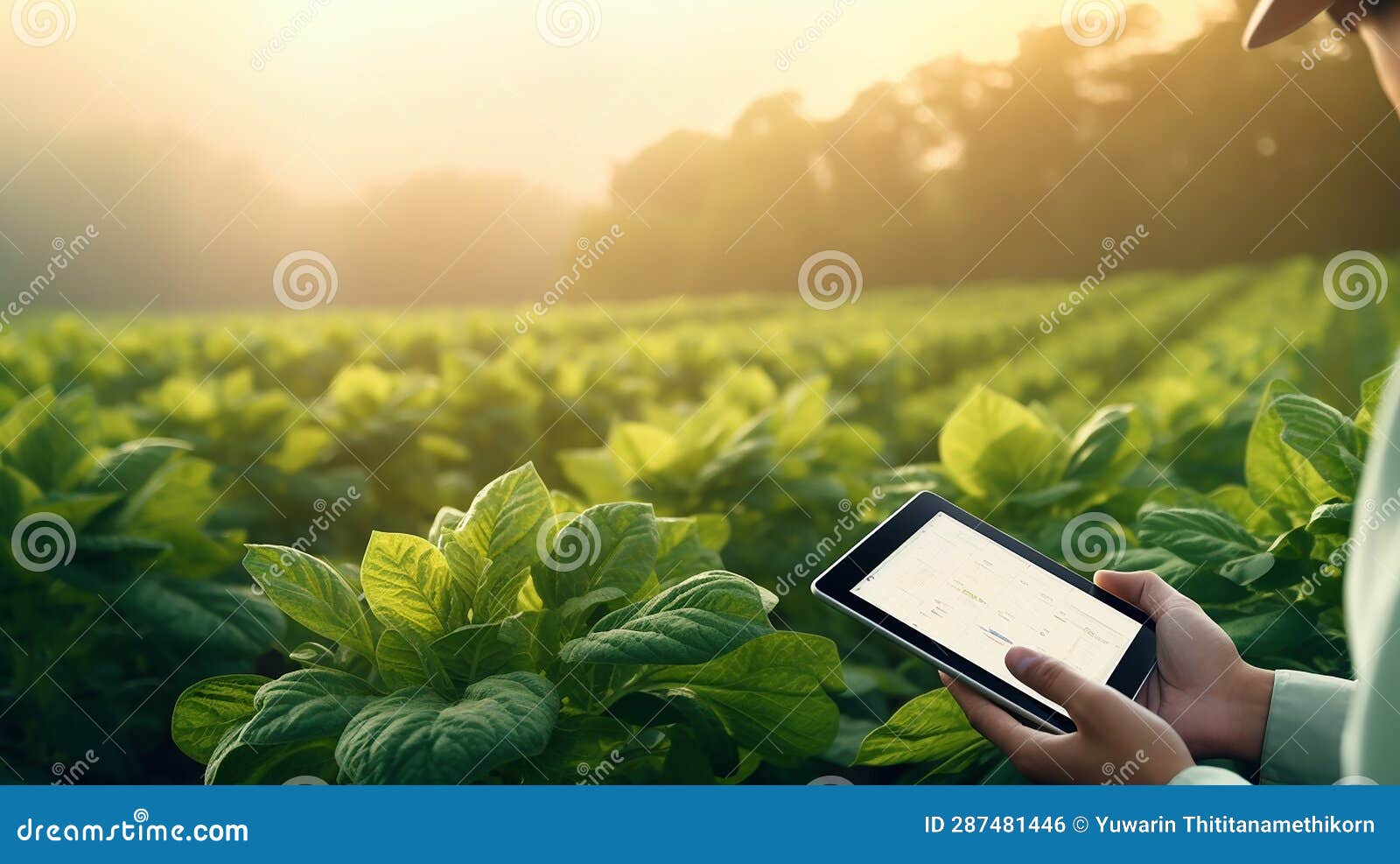 Agriculture Work on Cropping Data Analysis by Tablet.concept of Modern ...