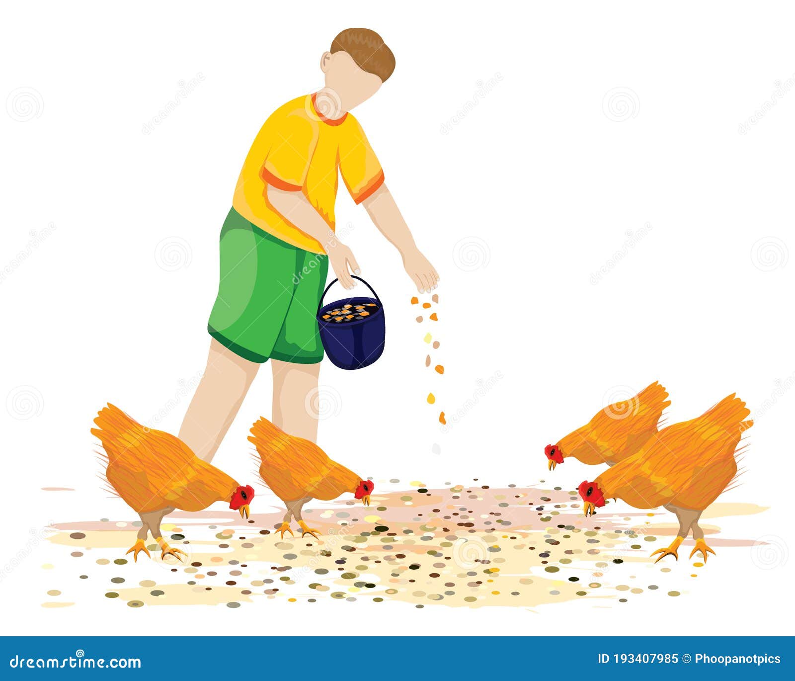 Agriculturist Feed Chicken Vector Design Stock Vector - Illustration of ...
