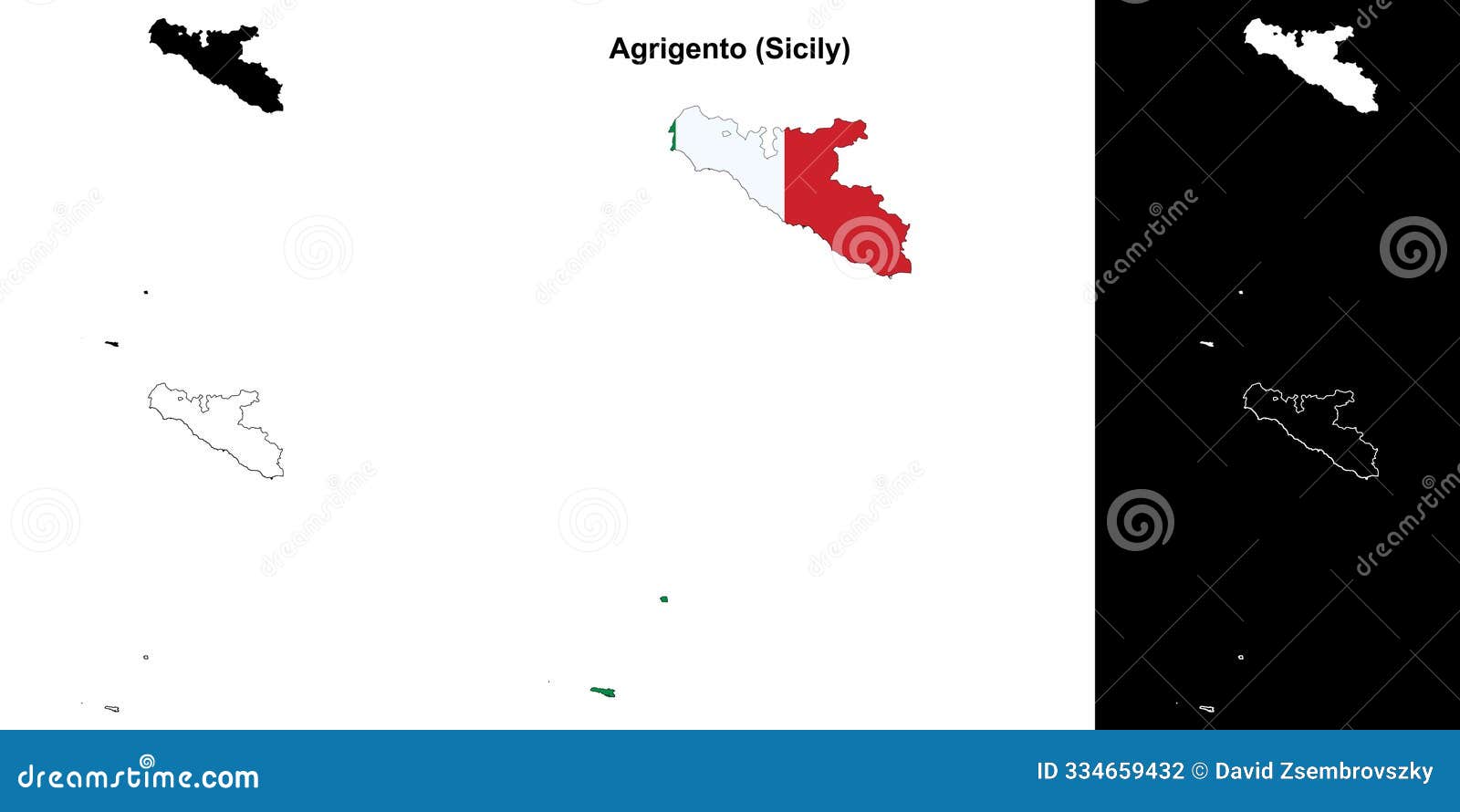 Agrigento outline map stock vector. Illustration of territory - 334659432