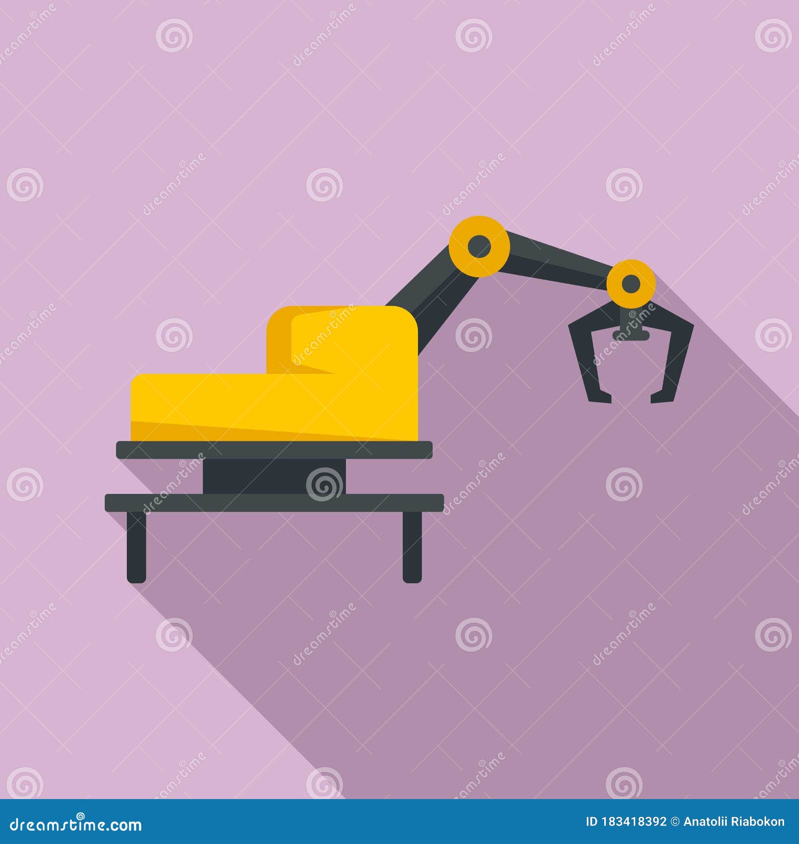 Agritech Machine Icon, Flat Style Stock Vector - Illustration of barley ...