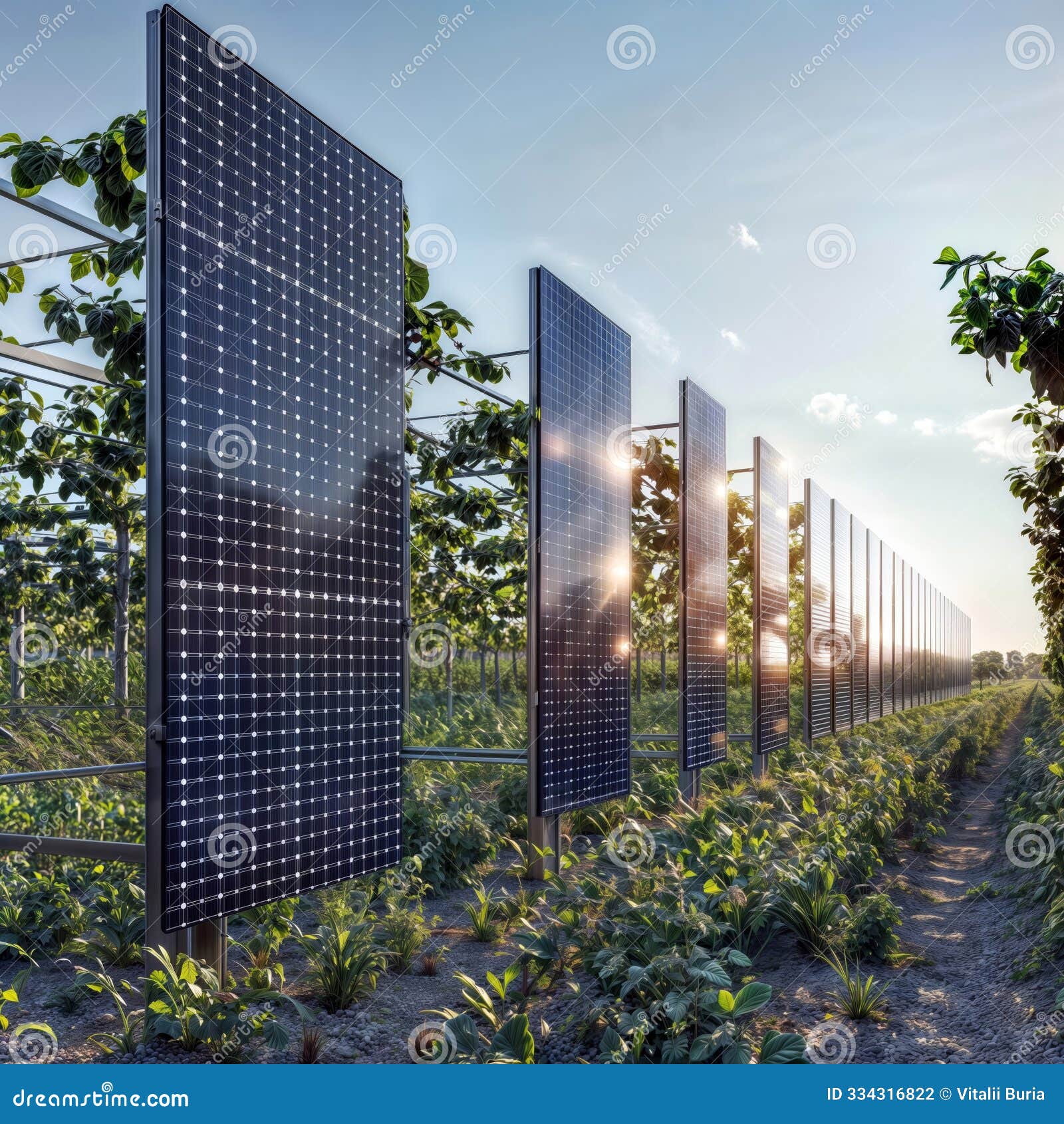 Advanced Agrivoltaics: Solar Panels Over Crop Fields, Generative Ai ...