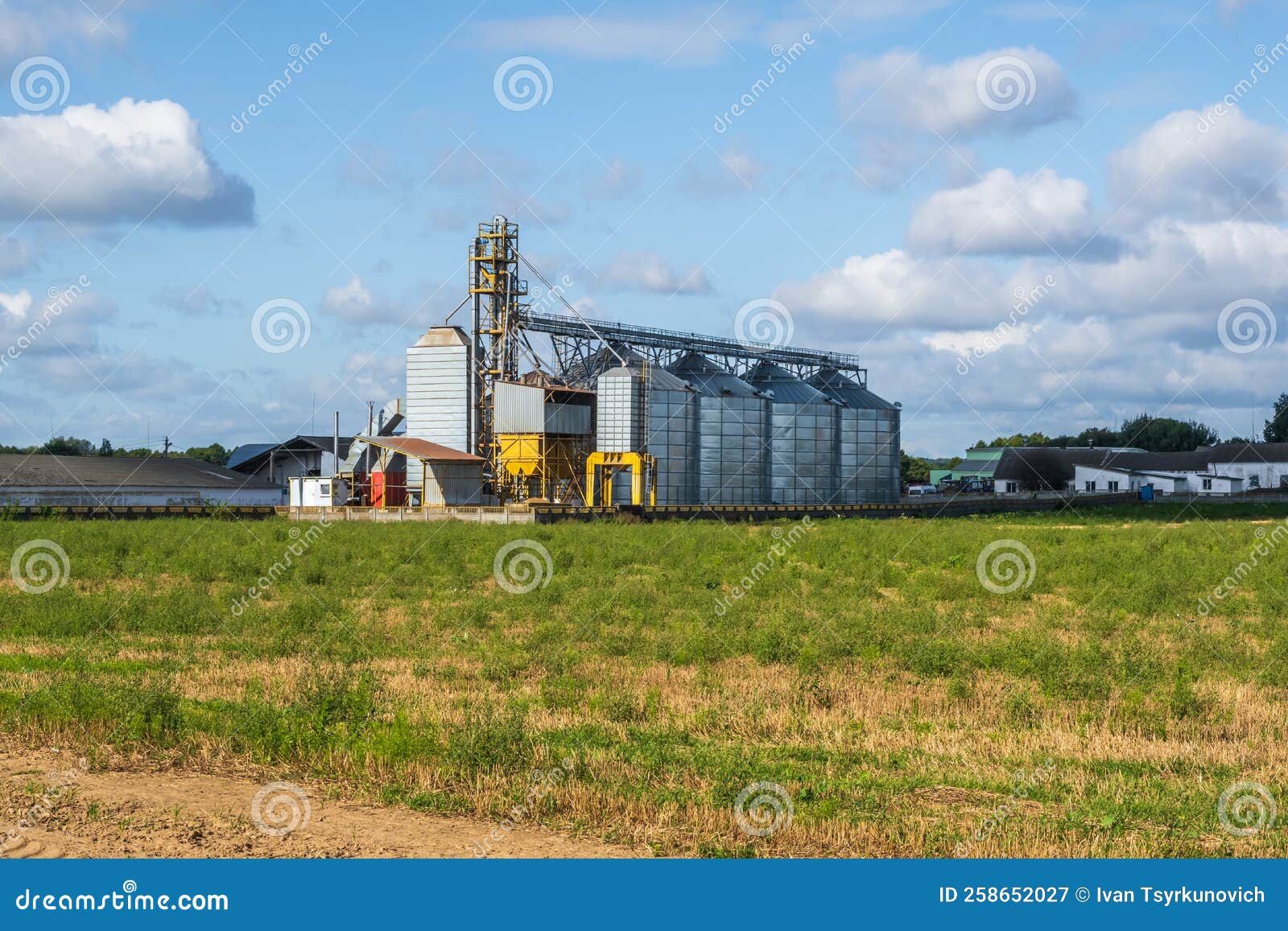 Agro Silos Granary Elevator with Seeds Cleaning Line on Agro-processing ...