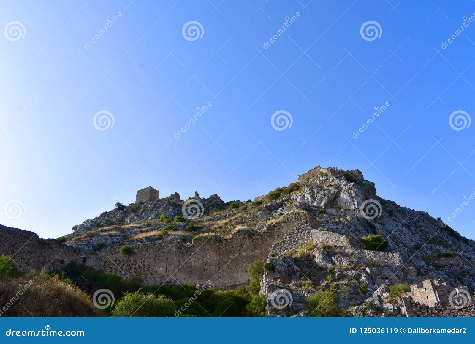 Acrocorinth ,the Acropolis of Ancient Corinth. Stock Image - Image of ...