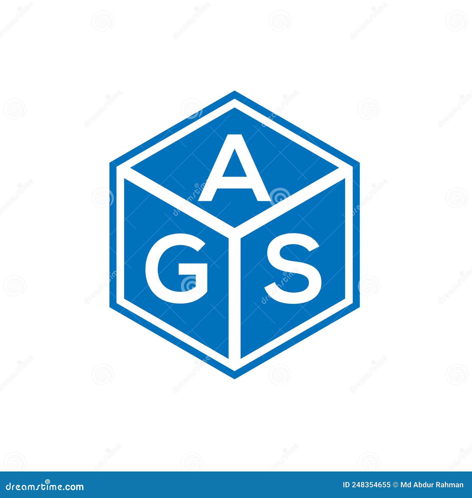 AGS Letter Logo Design On Black Background. AGS Creative Initials ...