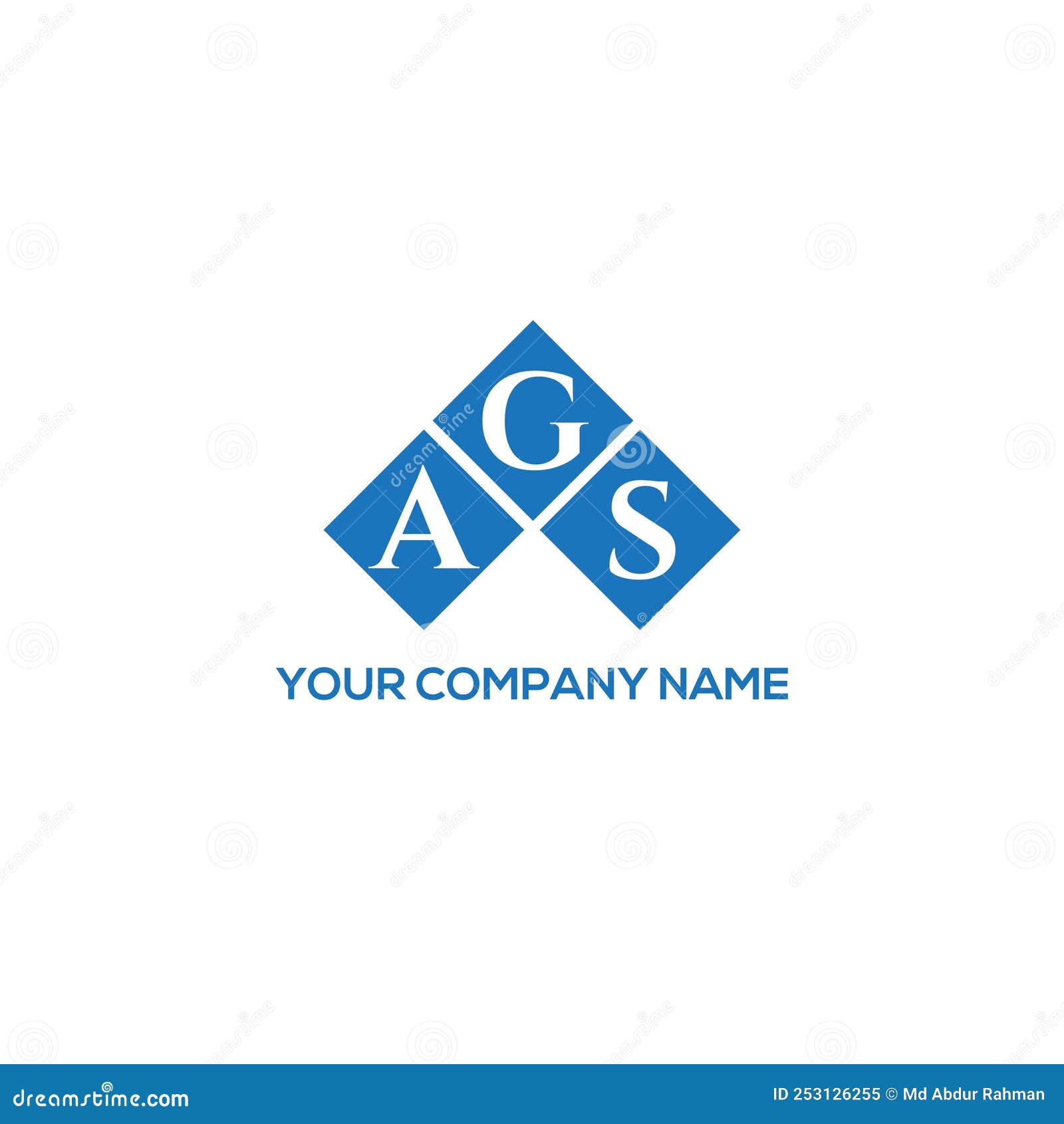 AGS Letter Logo Design on WHITE Background. AGS Creative Initials ...