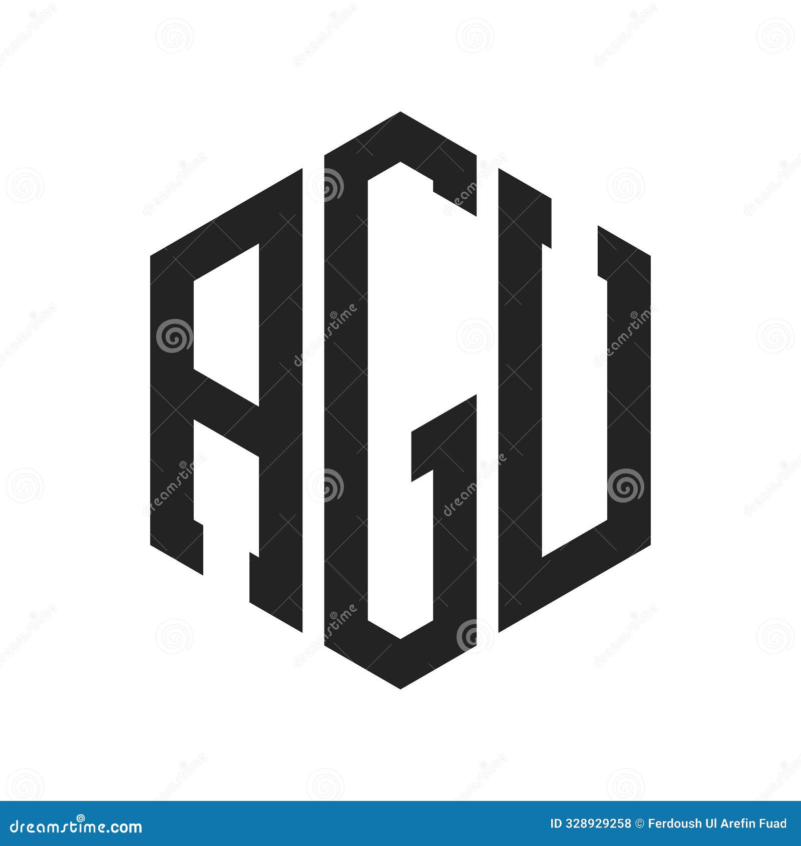 AGU Logo Design. Initial Letter AGU Monogram Logo Using Hexagon Shape ...