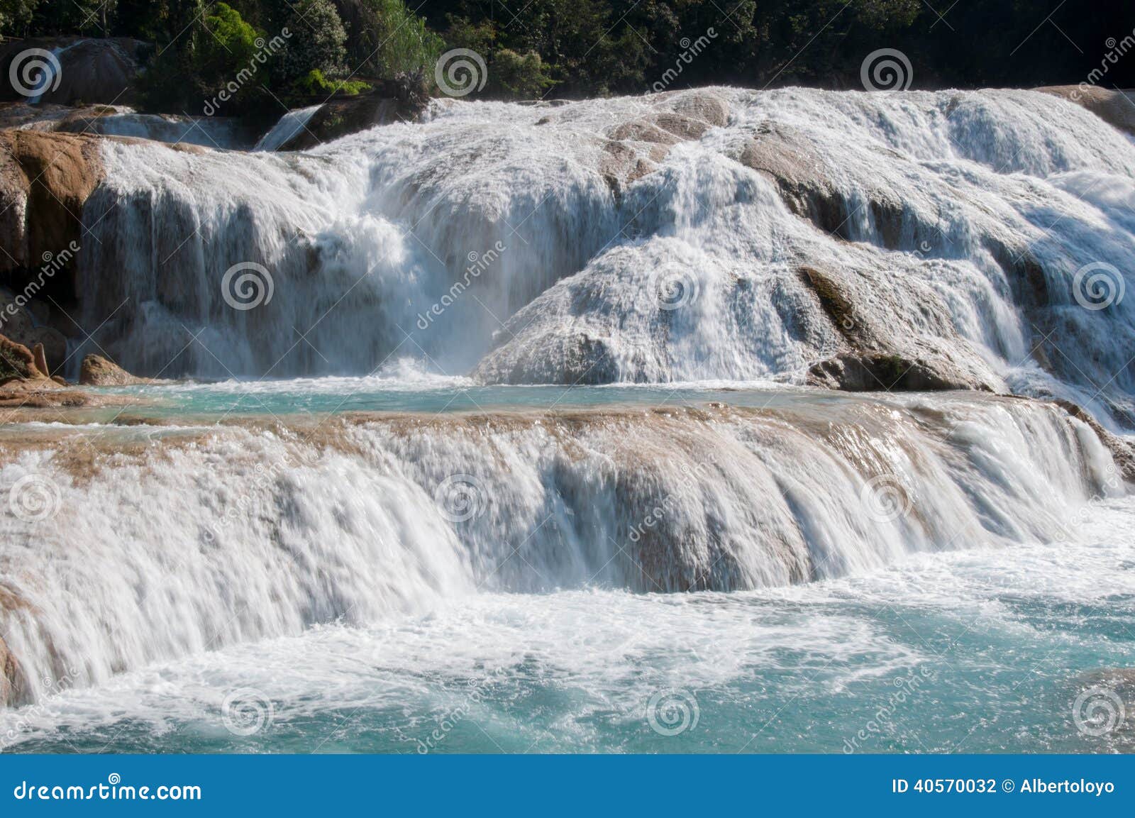 Agua Azul Waterfalls, Chiapas, Mexico Stock Photo - Image of nature ...