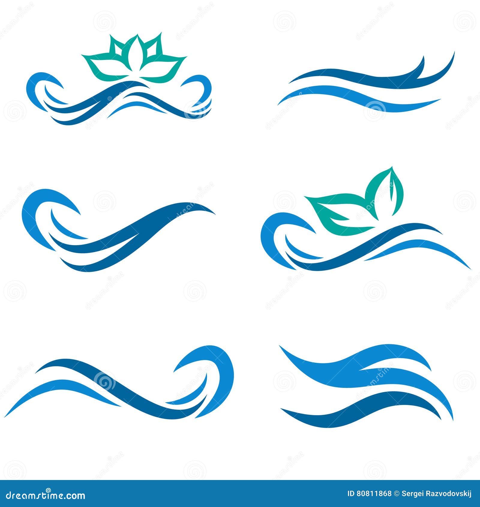 Agua y balneario Logo Set ilustración del vector. Ilustración de ...