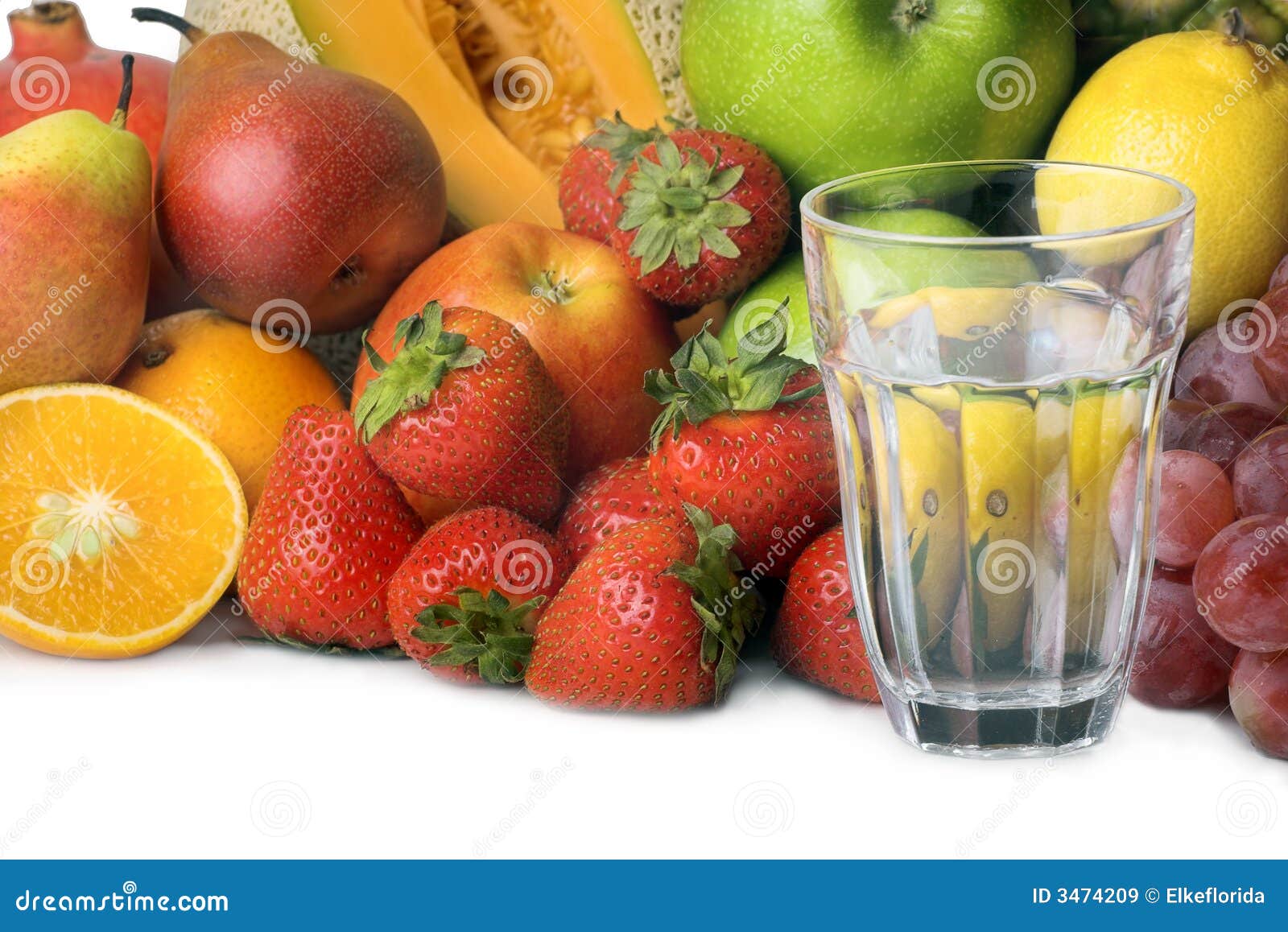 Agua y fruta imagen de archivo. Imagen de mandarinas, peras - 3474209