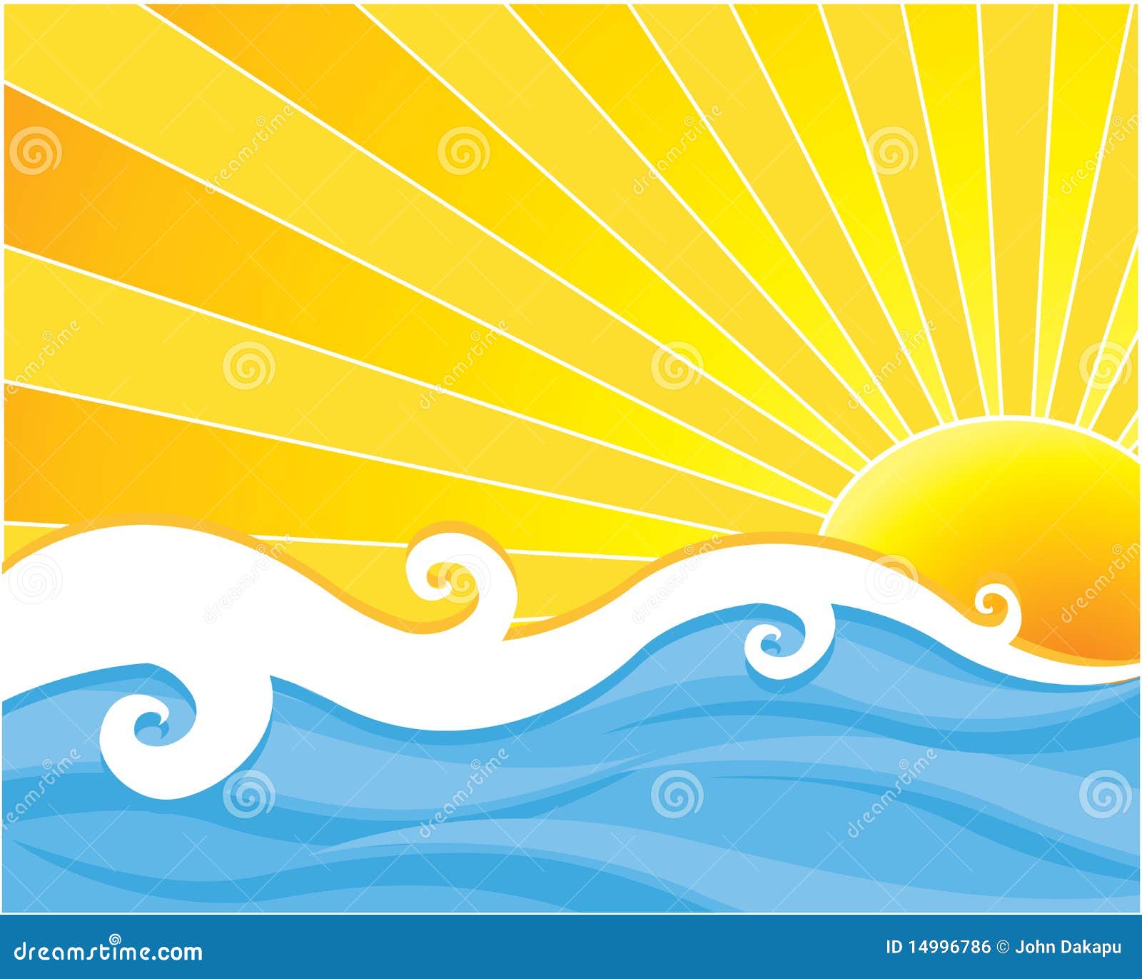 Agua y sol ilustración del vector. Ilustración de chapoteo - 14996786