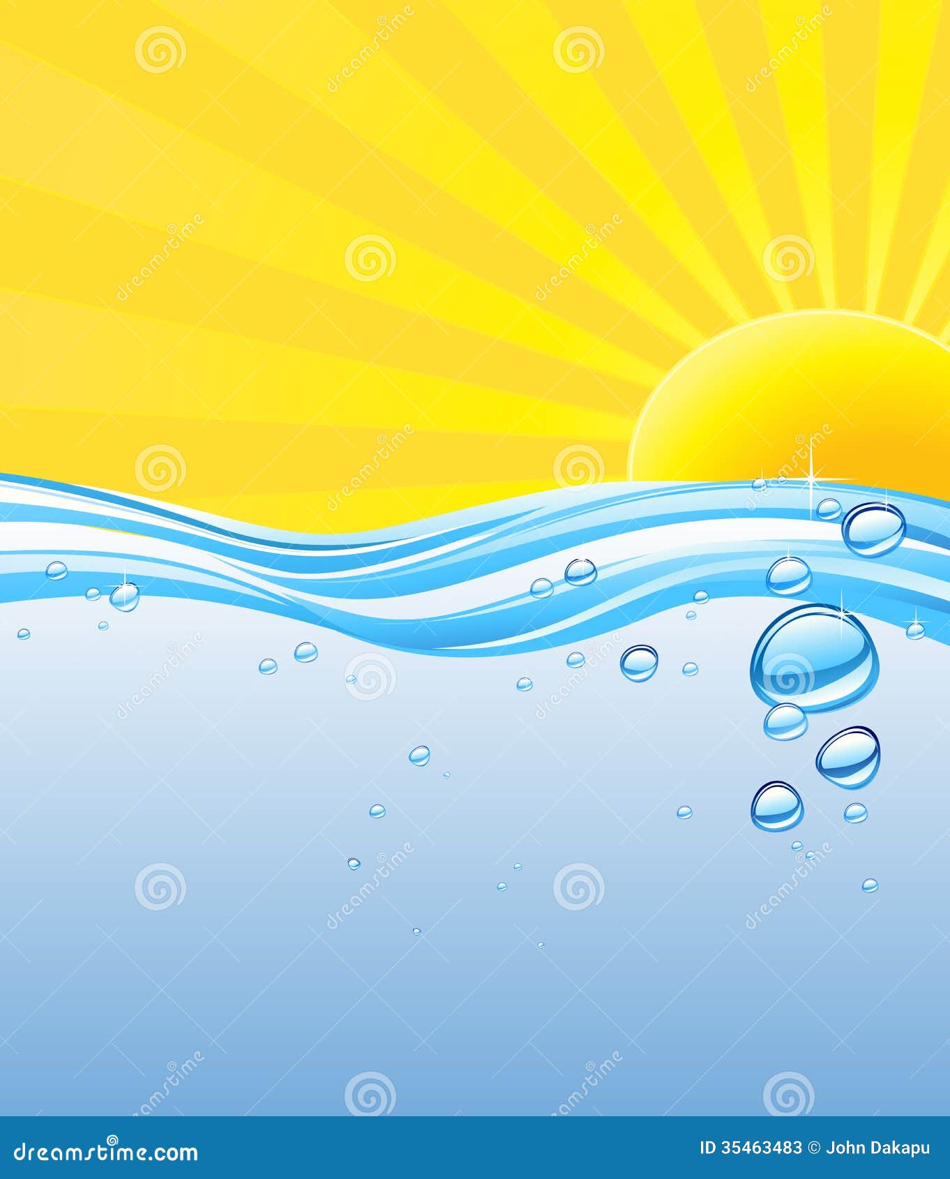 Agua y sol stock de ilustración. Ilustración de pureza - 35463483