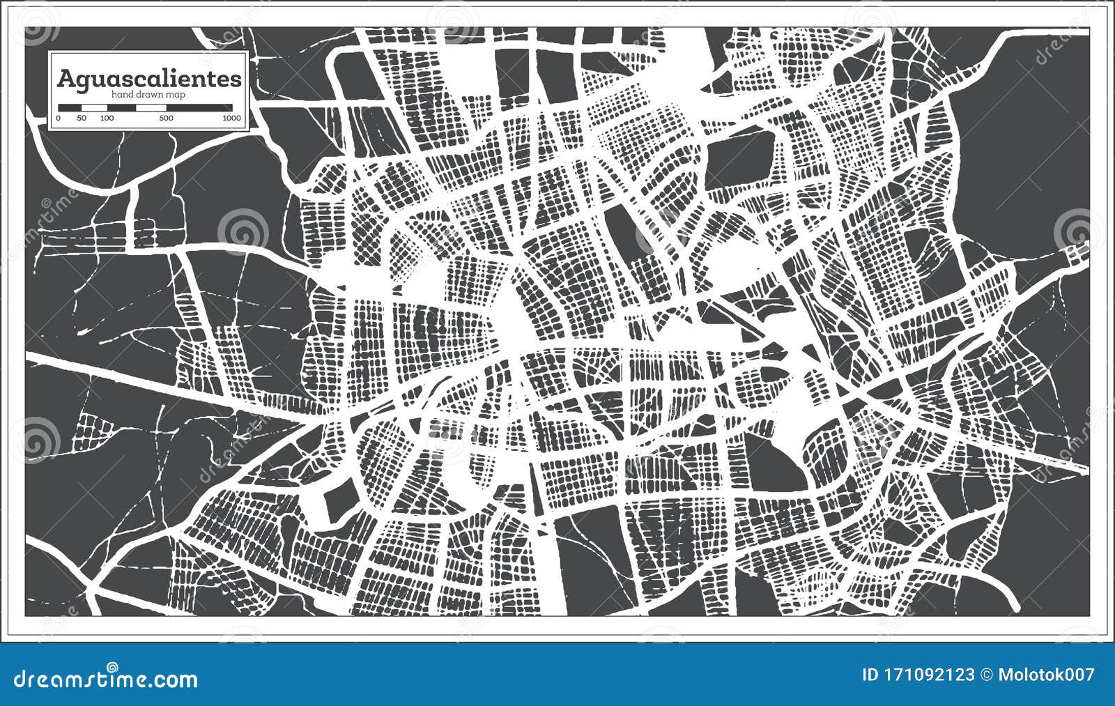 Aguascalientes Outline Map Mexico State Cartoon Vector | CartoonDealer ...