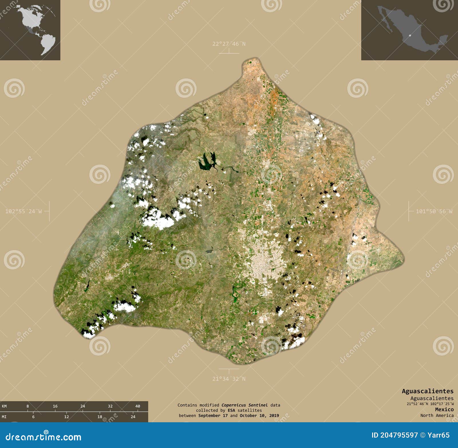 Aguascalientes, Mexico - Composition. Sentinel-2 Satellite Stock ...