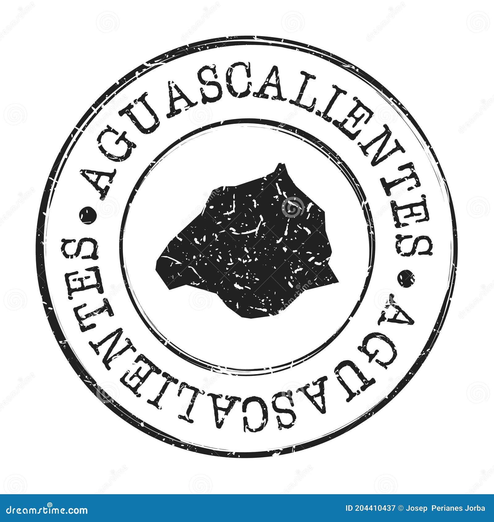 Aguascalientes, Mexico Map Postmark. a Silhouette Postal Passport ...