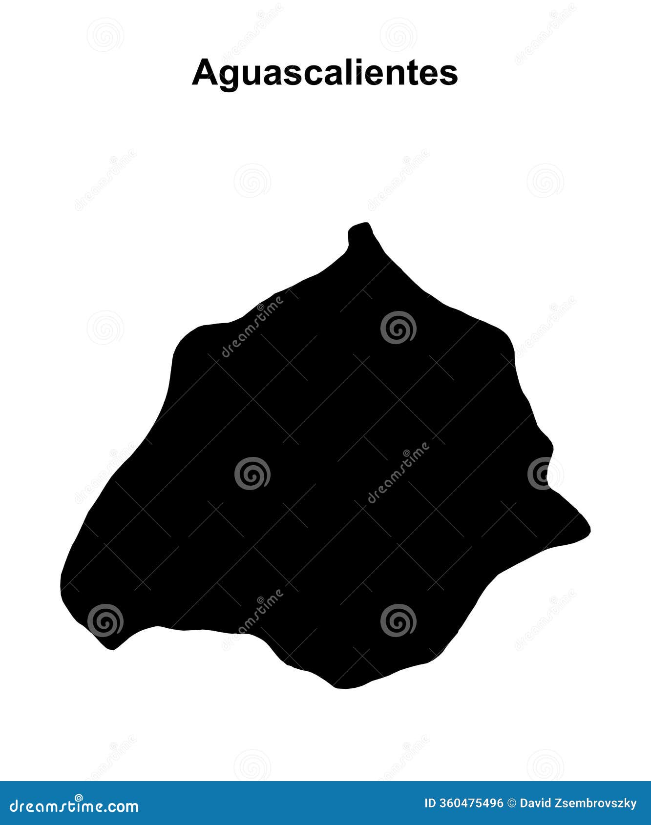 Aguascalientes outline map stock illustration. Illustration of border ...