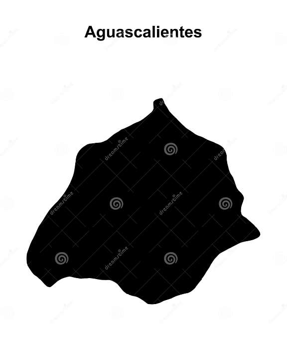 Aguascalientes outline map stock illustration. Illustration of border ...