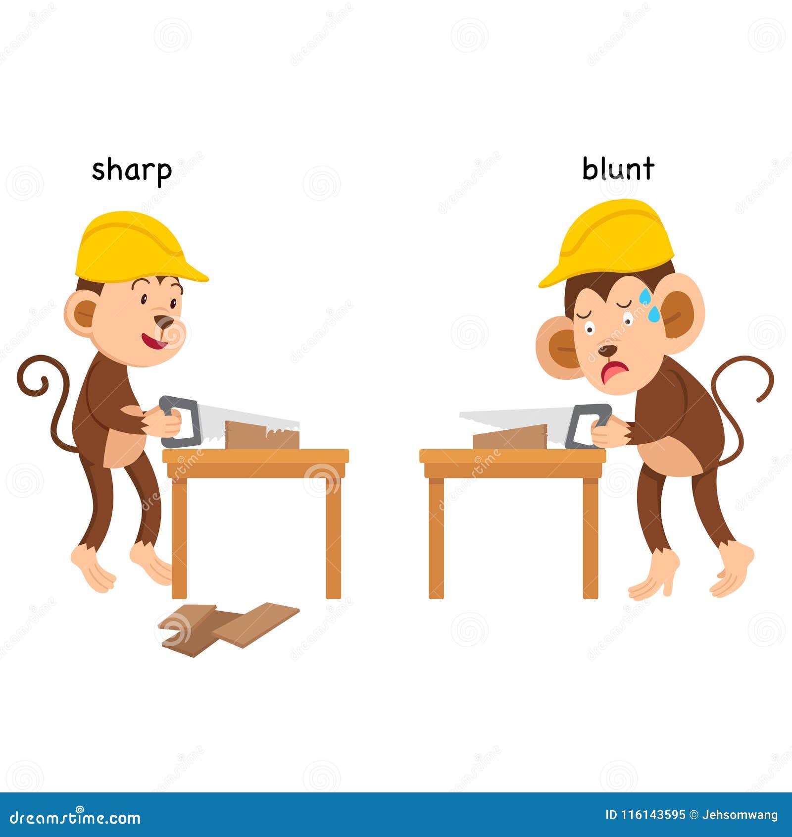 Agudo y embotado opuestos ilustración del vector. Ilustración de feliz ...