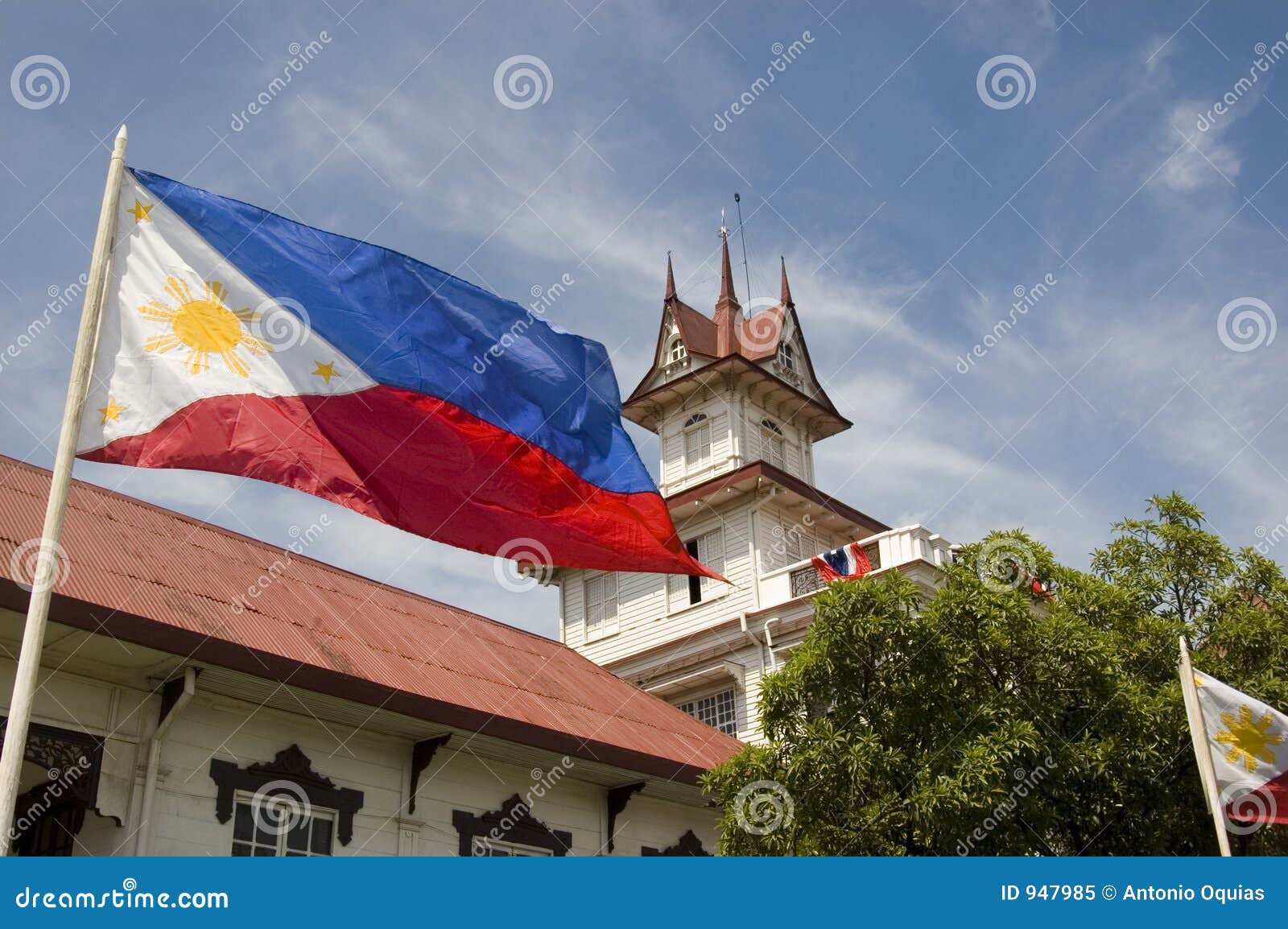 Aguinaldo Shrine stock image. Image of stars, flags, tree - 947985