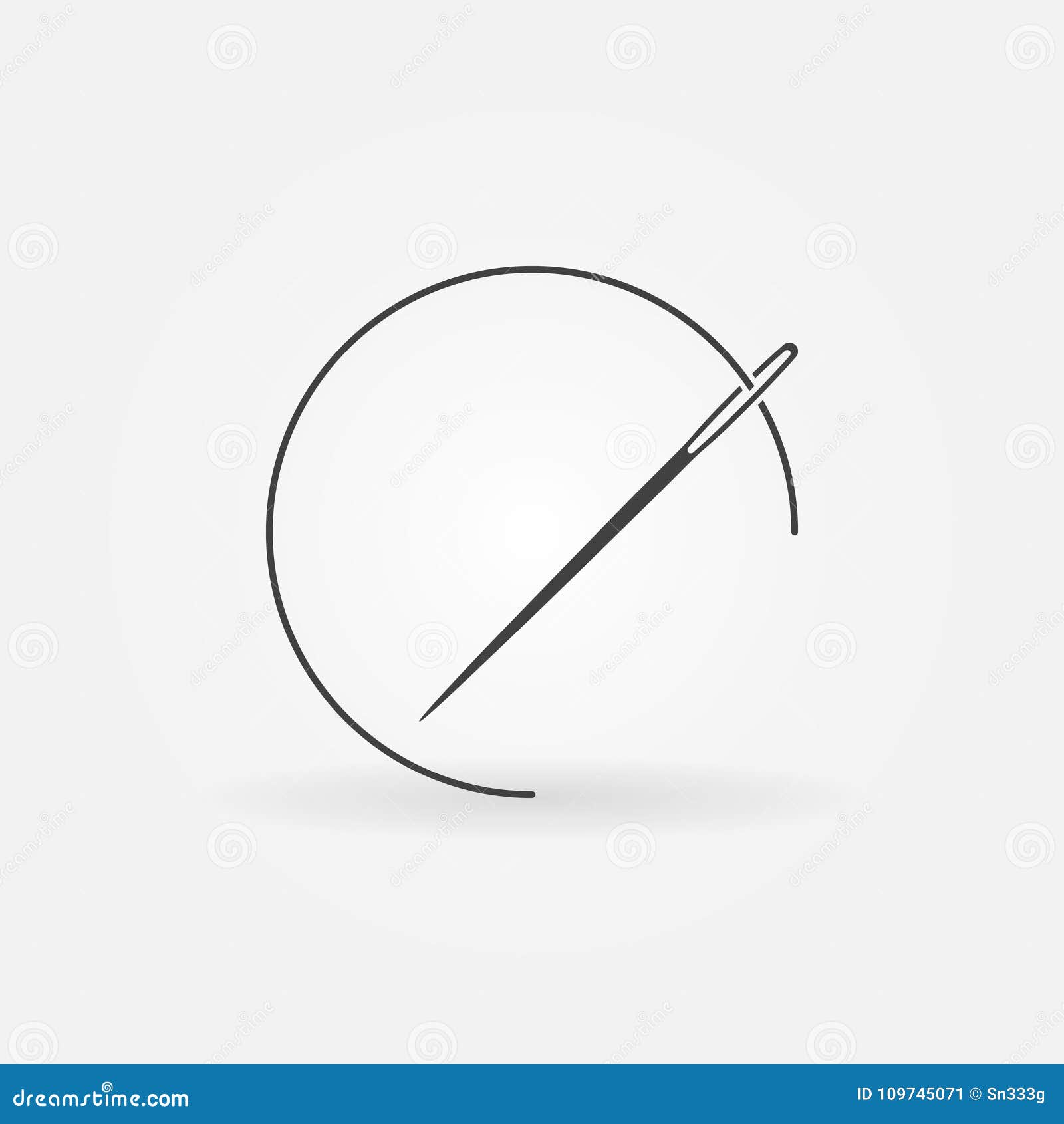 Aguja Con El Icono Del Vector Del Hilo Ilustración del Vector ...