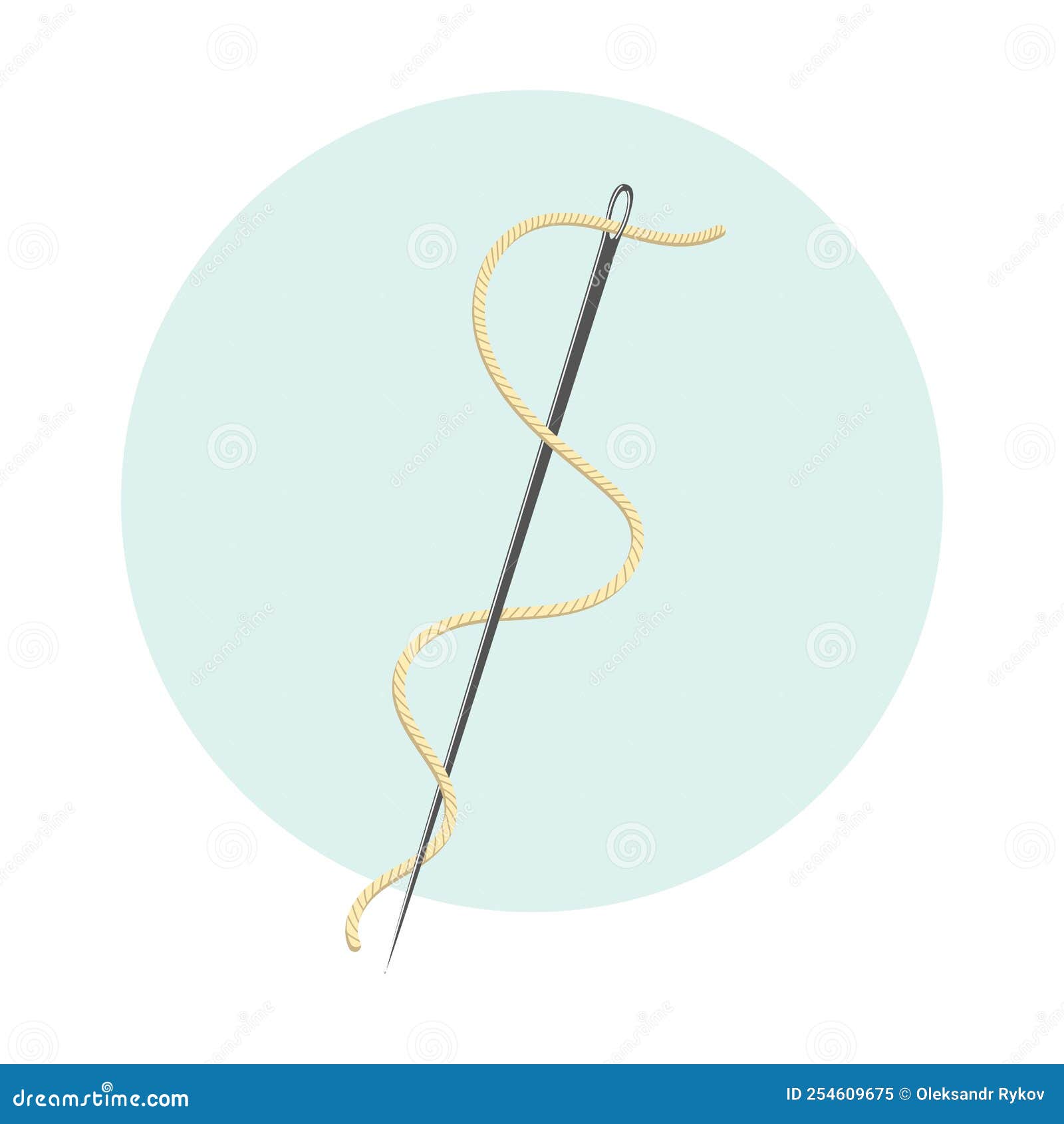 Aguja con hilo. ilustración del vector. Ilustración de herramienta ...