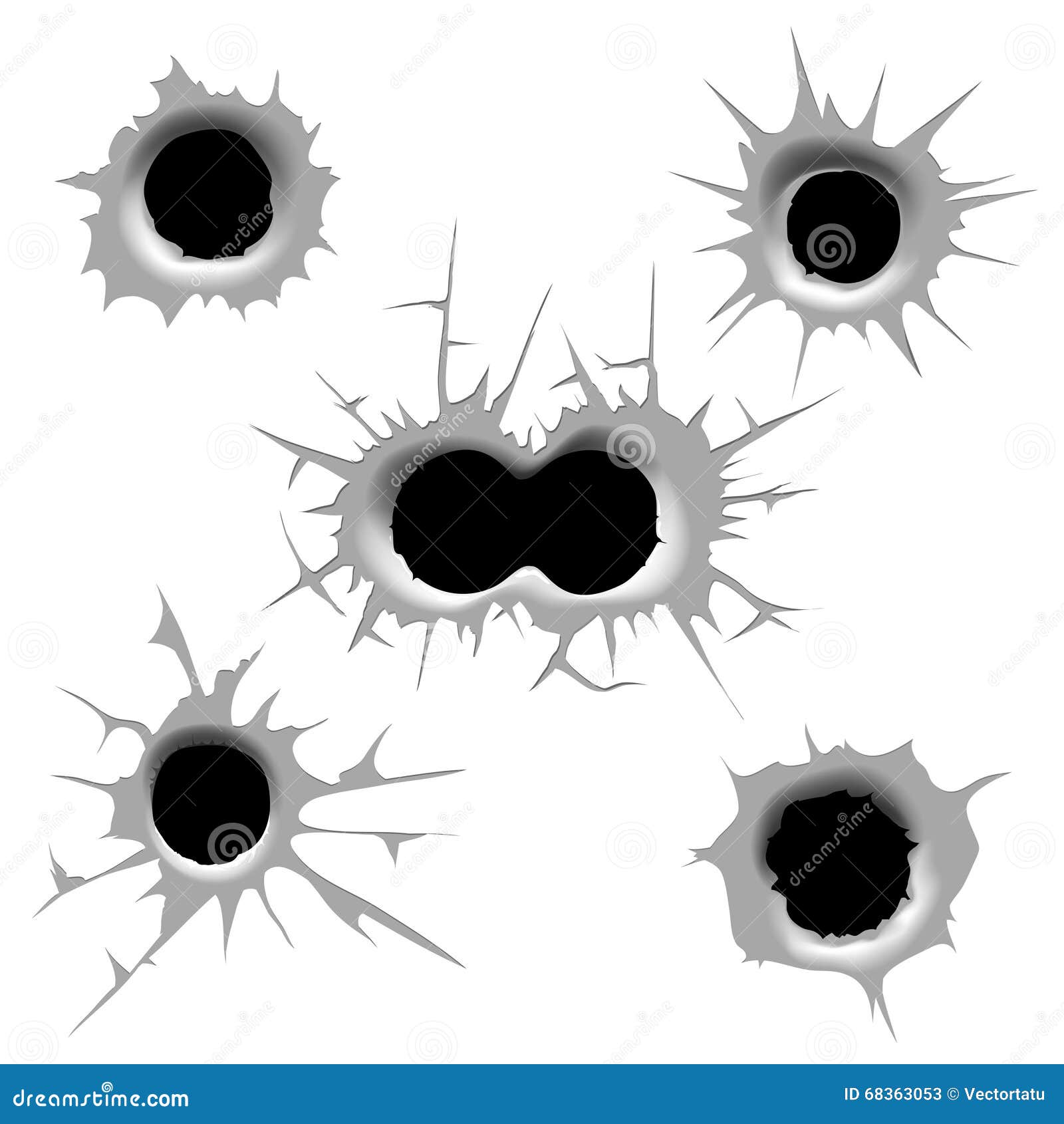 Agujero de bala del vector ilustración del vector. Ilustración de ...