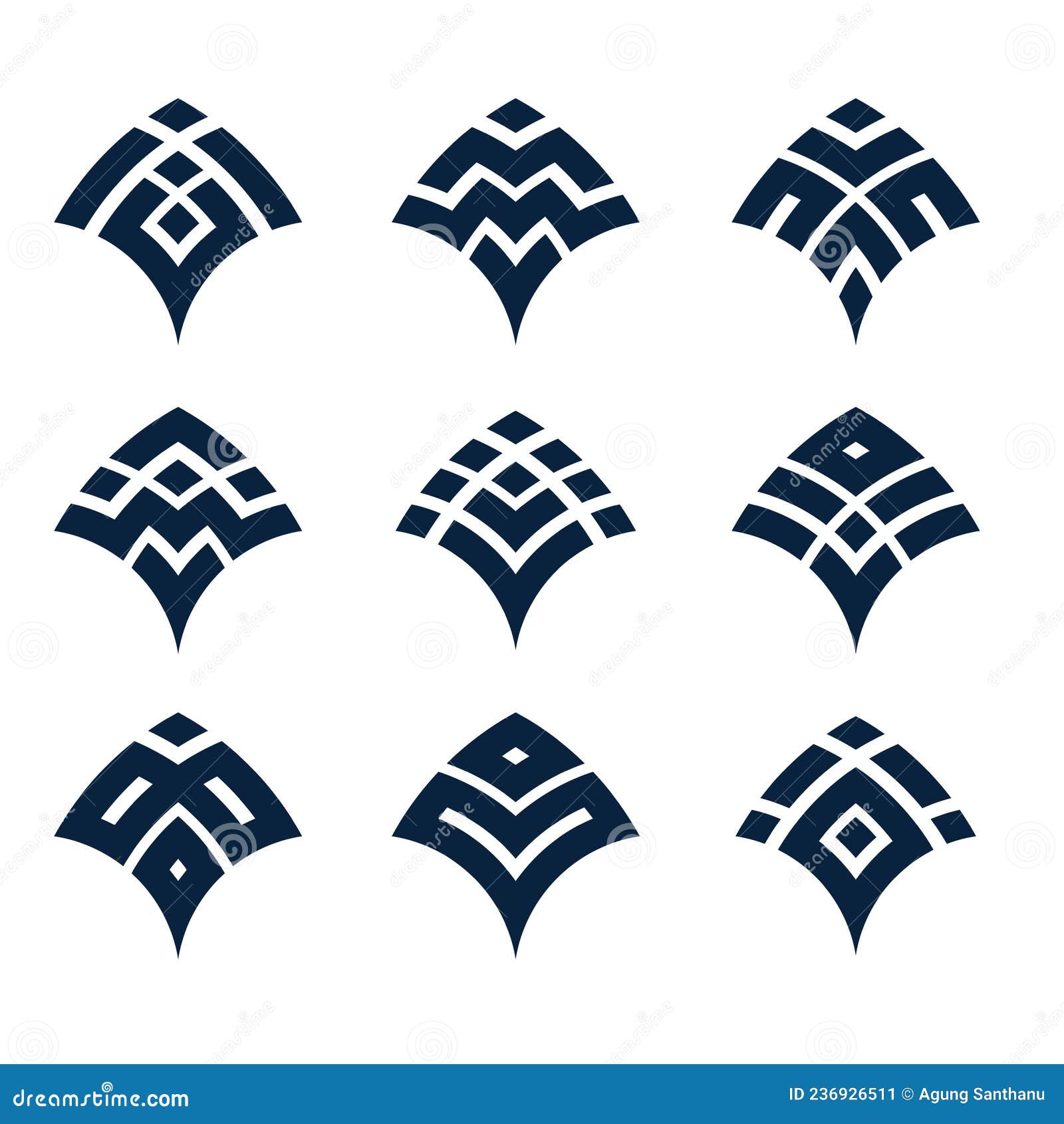 Set of Abstract Geometric Monogram Logo or Symbol Concept. Cubic Logo ...