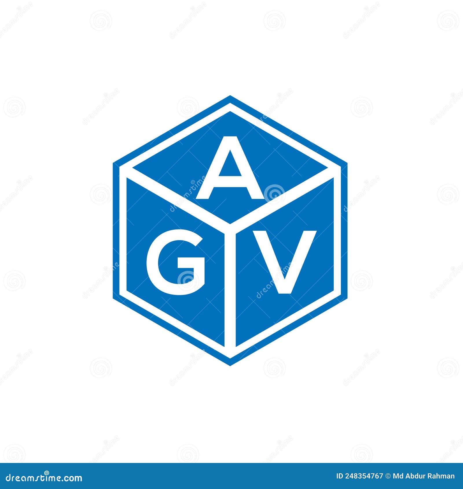 AGV Letter Logo Design on Black Background. AGV Creative Initials ...