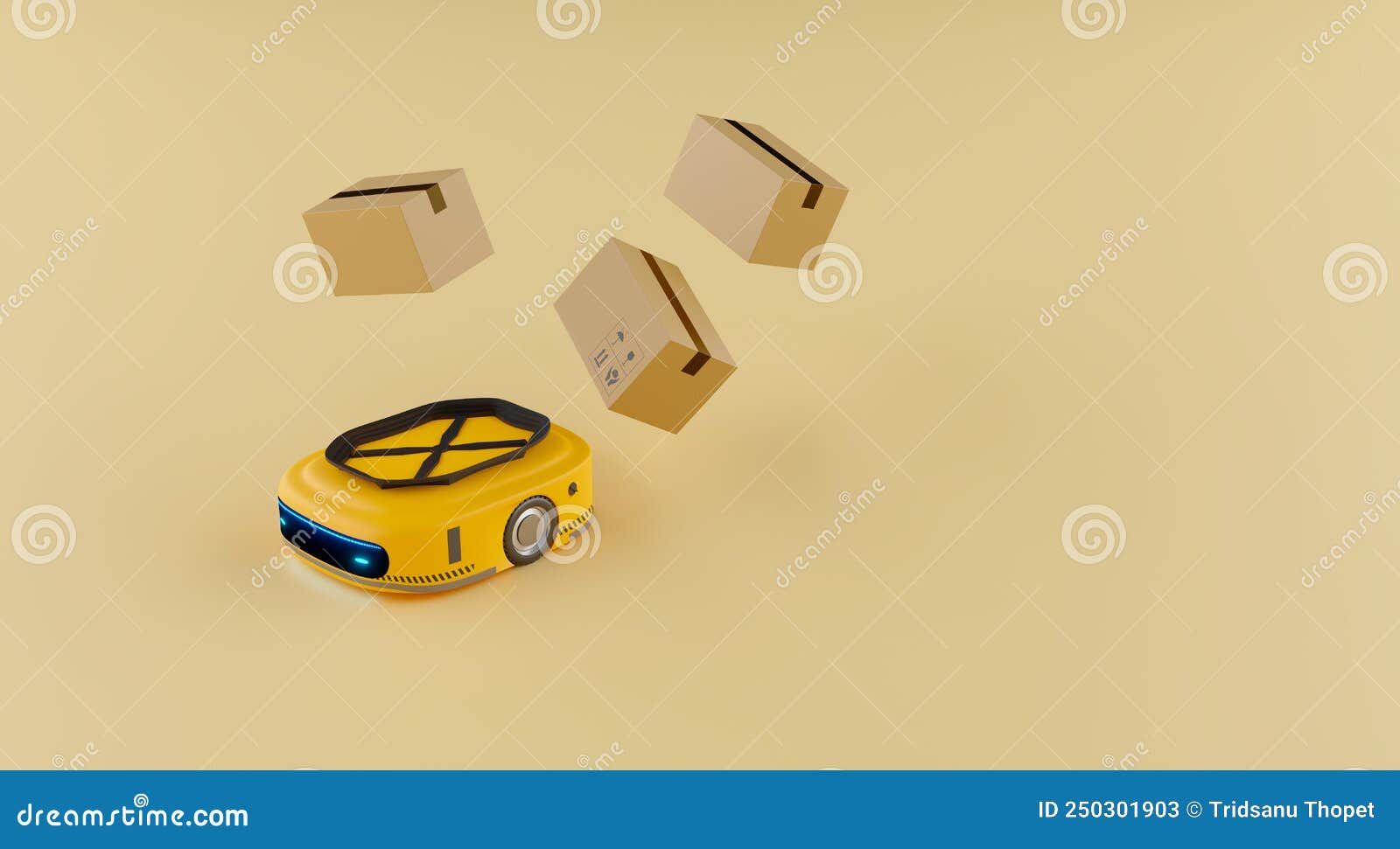 AGV Machine with Cargo Box Carrier Stock Illustration - Illustration of ...