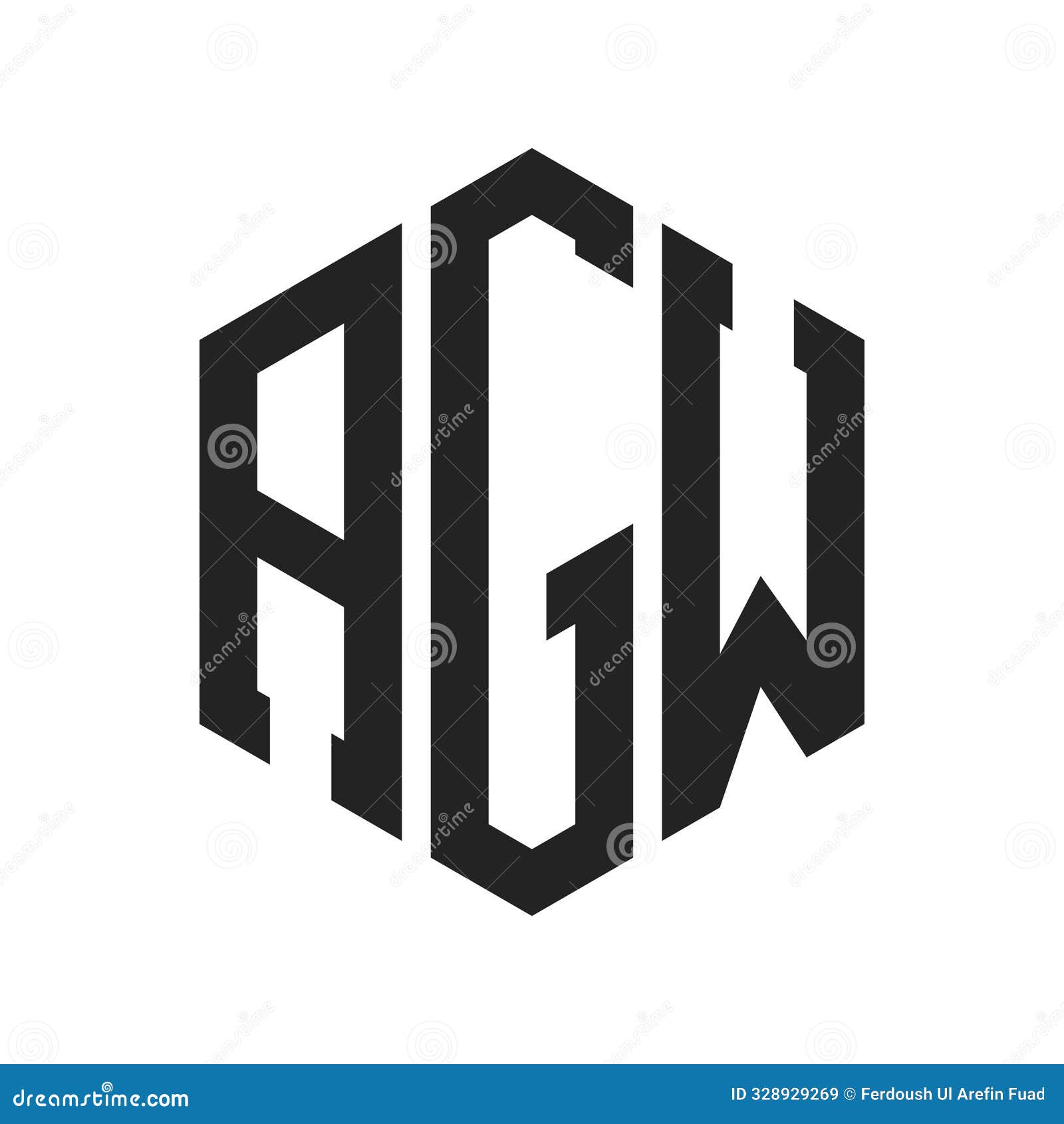 AGW Logo Design. Initial Letter AGW Monogram Logo Using Hexagon Shape ...