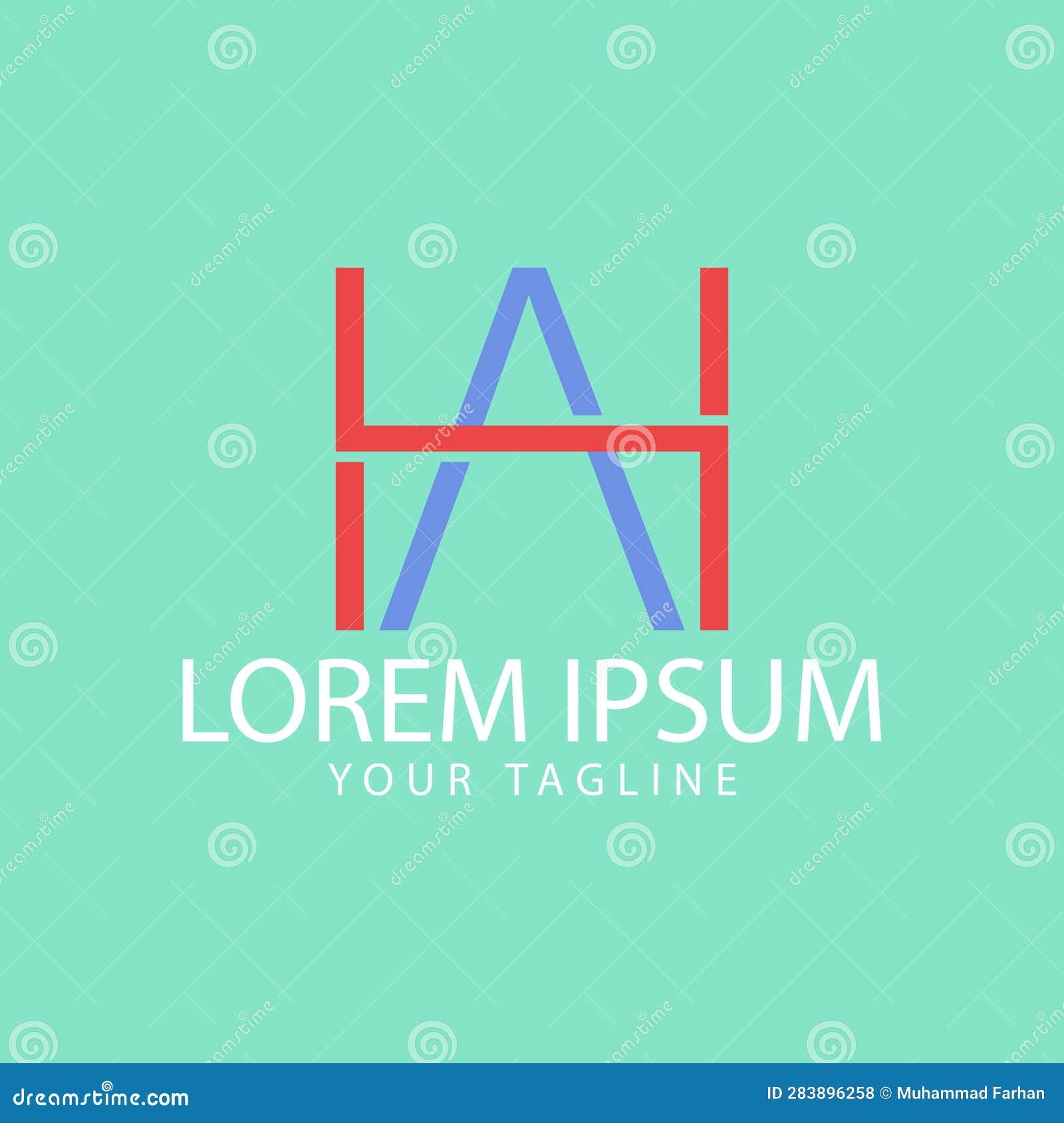 Letter Ah Logo Graphic Design Stock Vector - Illustration of font ...