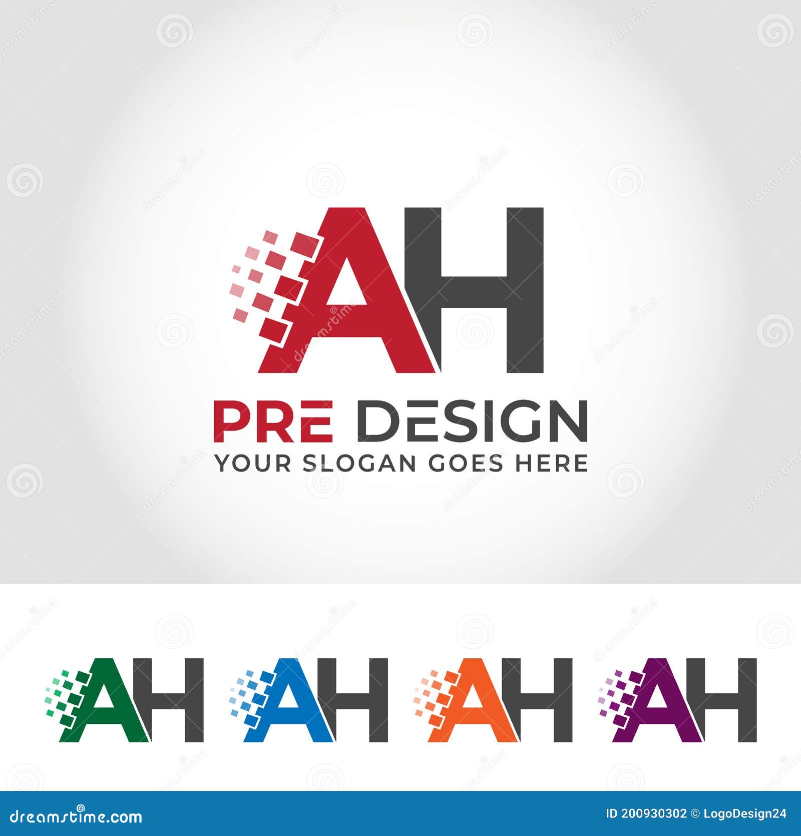 AH Alphabet Creative Logo Design Concept Stock Vector - Illustration of ...