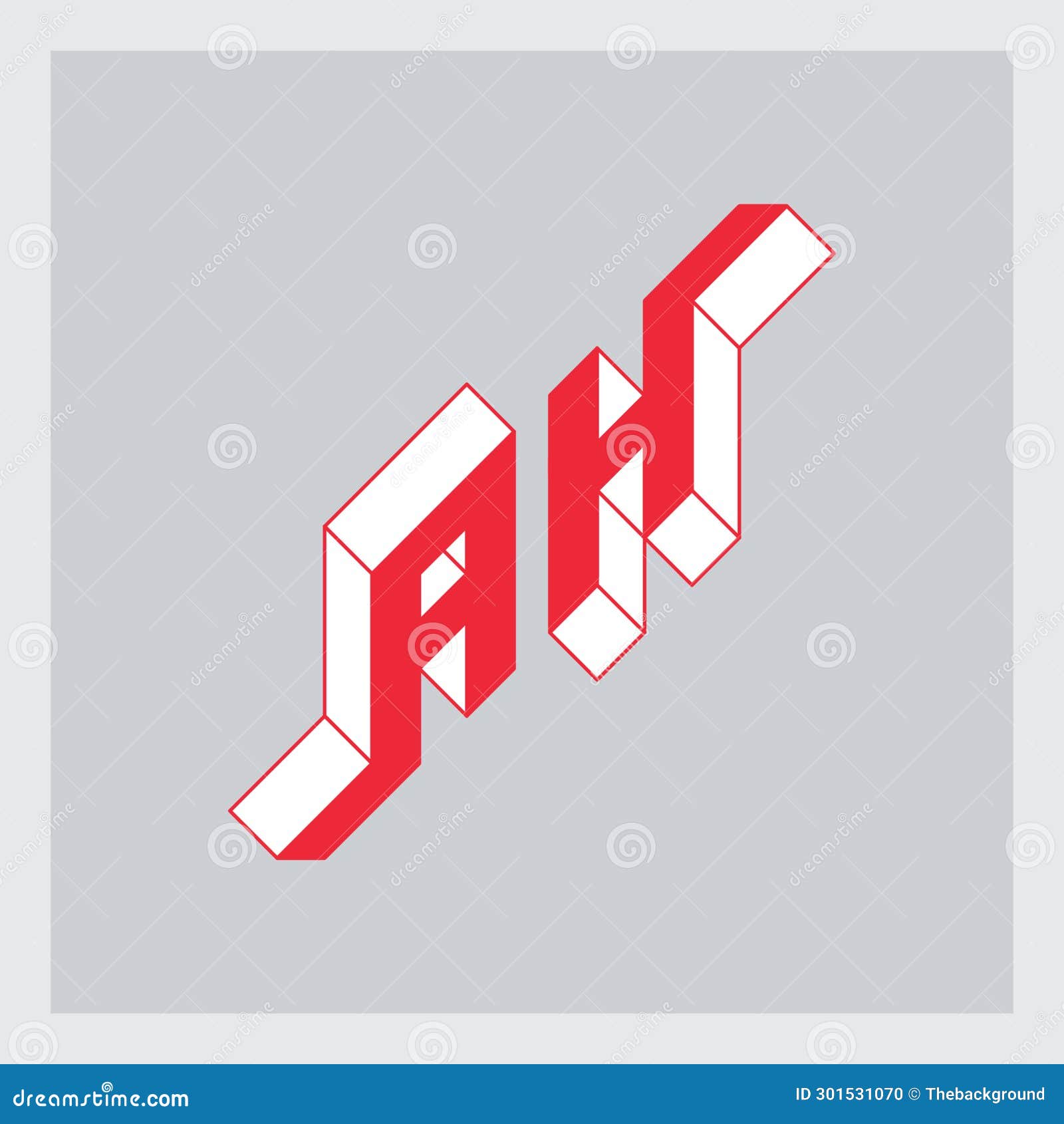 AH - 2-letter Code. Isometric 3d Font for Design. Three-dimension ...
