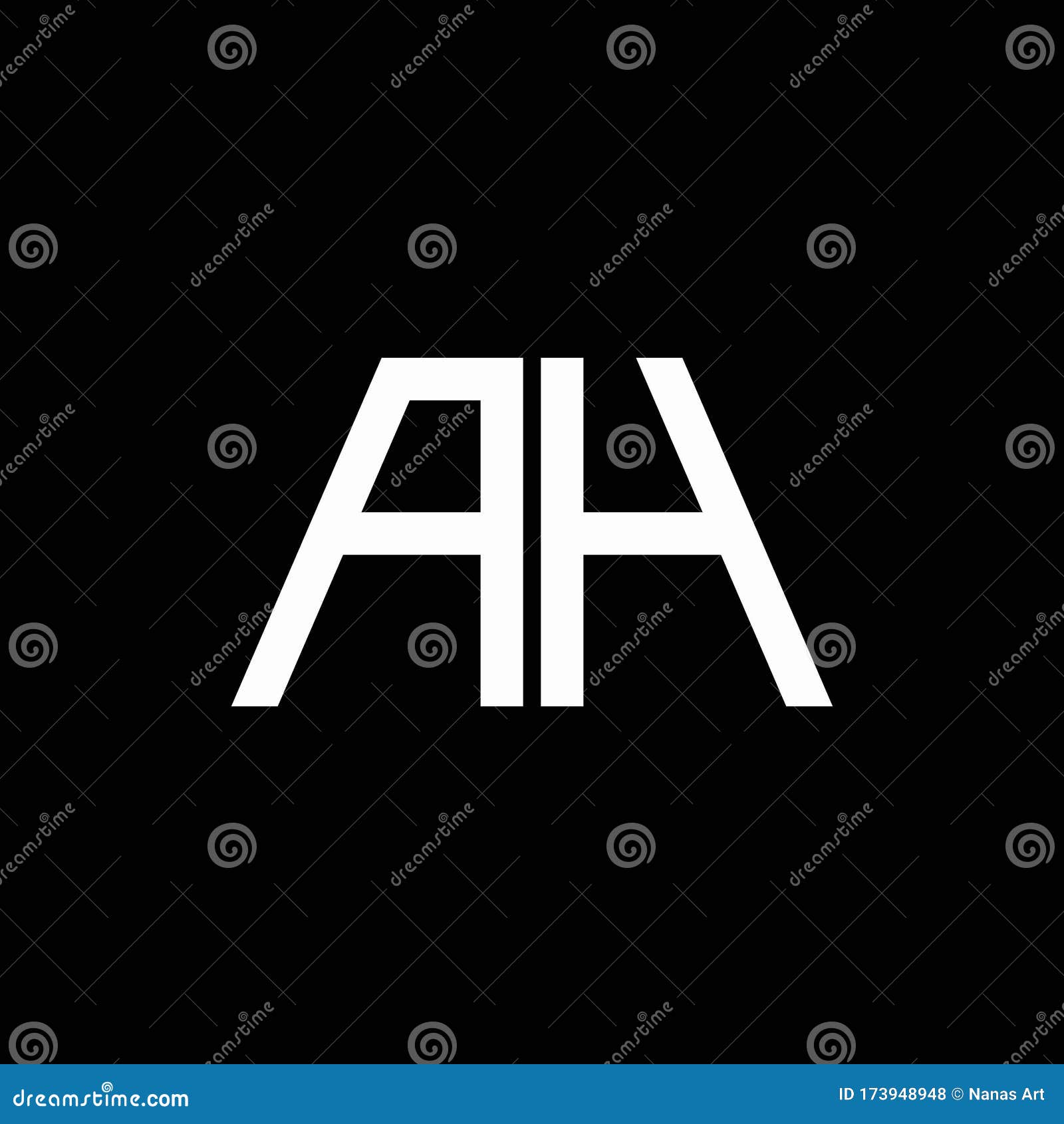 AH Logo Abstract Monogram Isolated on Black Background Stock Vector ...