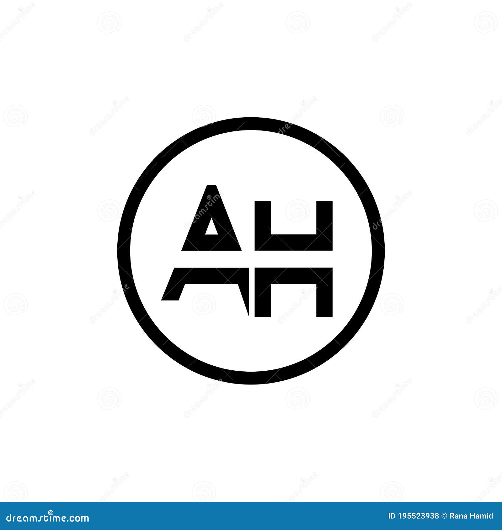 AH Logo Design Business Typography Vector Template. Creative Linked ...