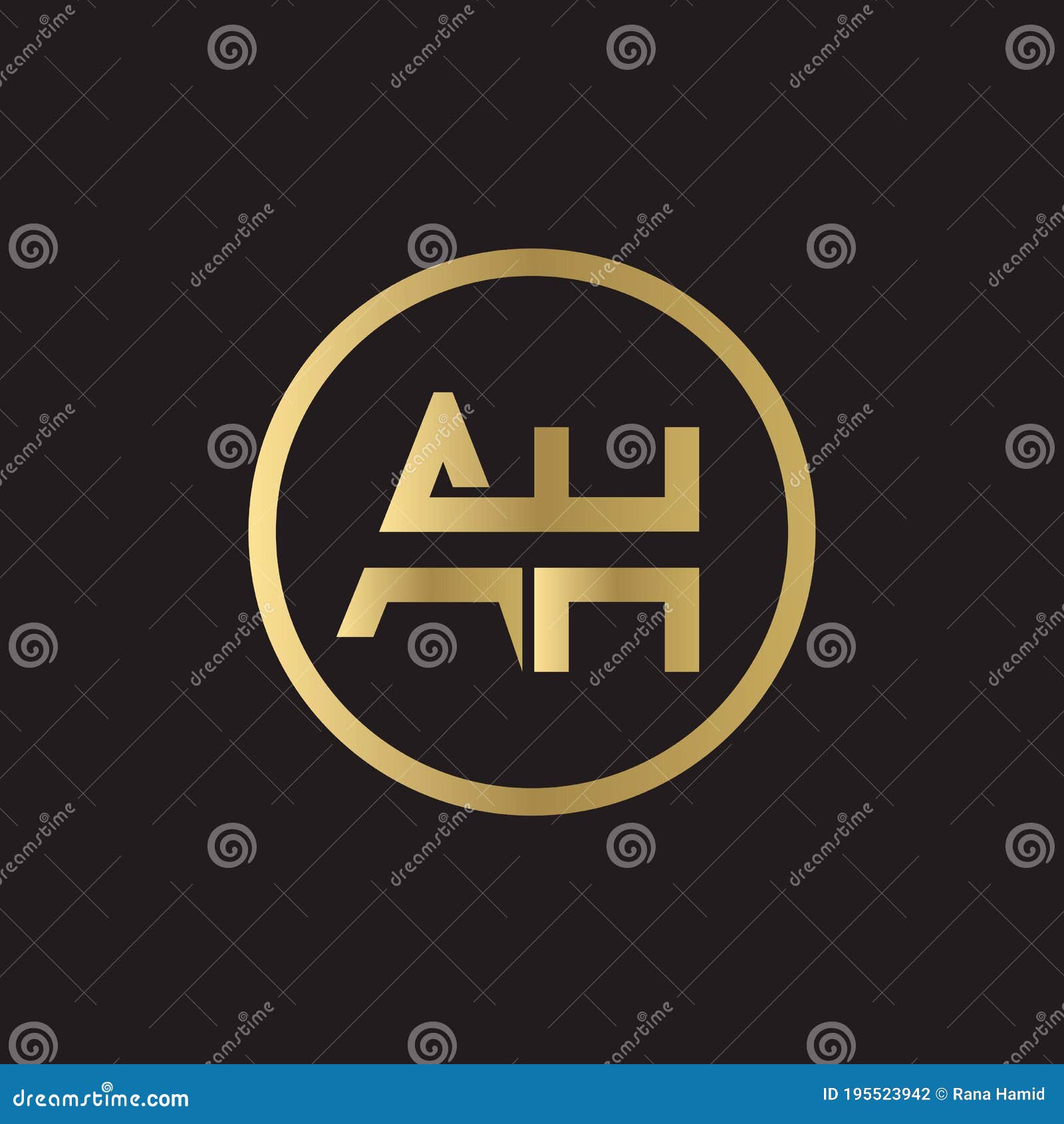 AH Logo Design Business Typography Vector Template. Creative Linked ...