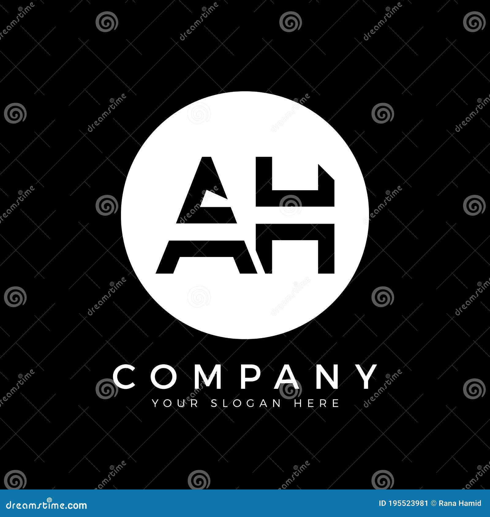 AH Logo Design Business Typography Vector Template. Creative Linked ...