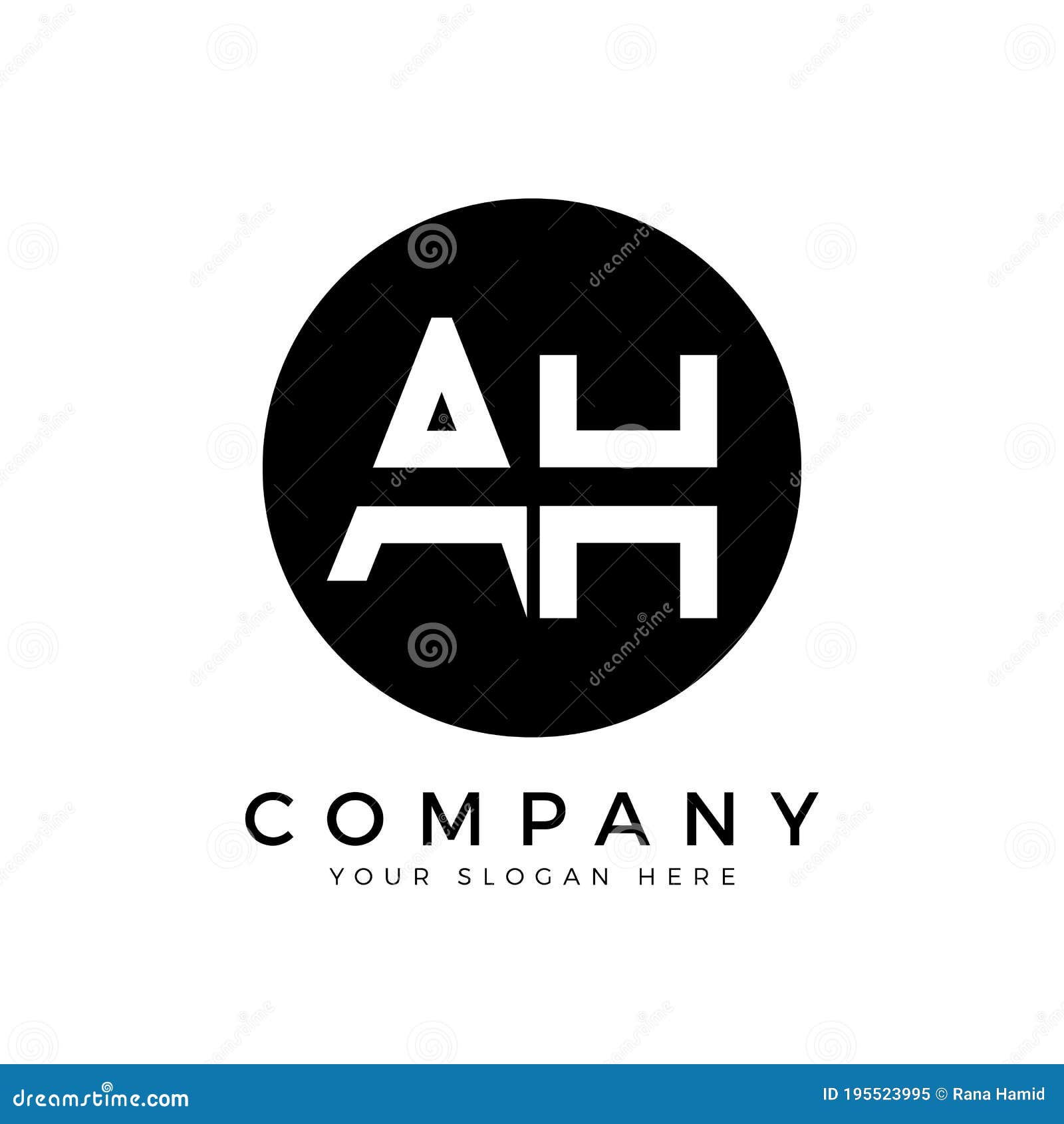 AH Logo Design Business Typography Vector Template. Creative Linked ...