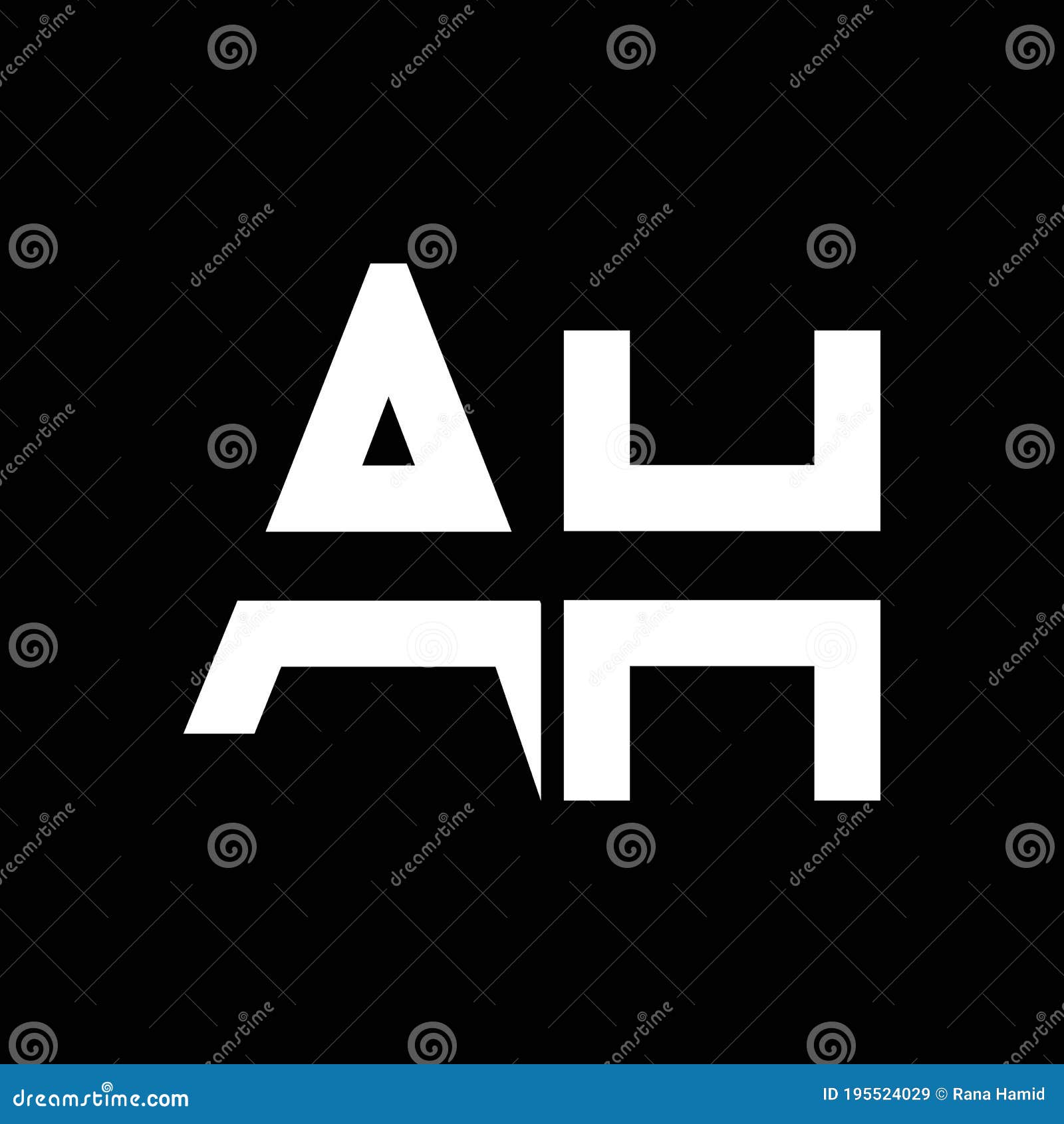 AH Logo Design Business Typography Vector Template. Creative Linked ...