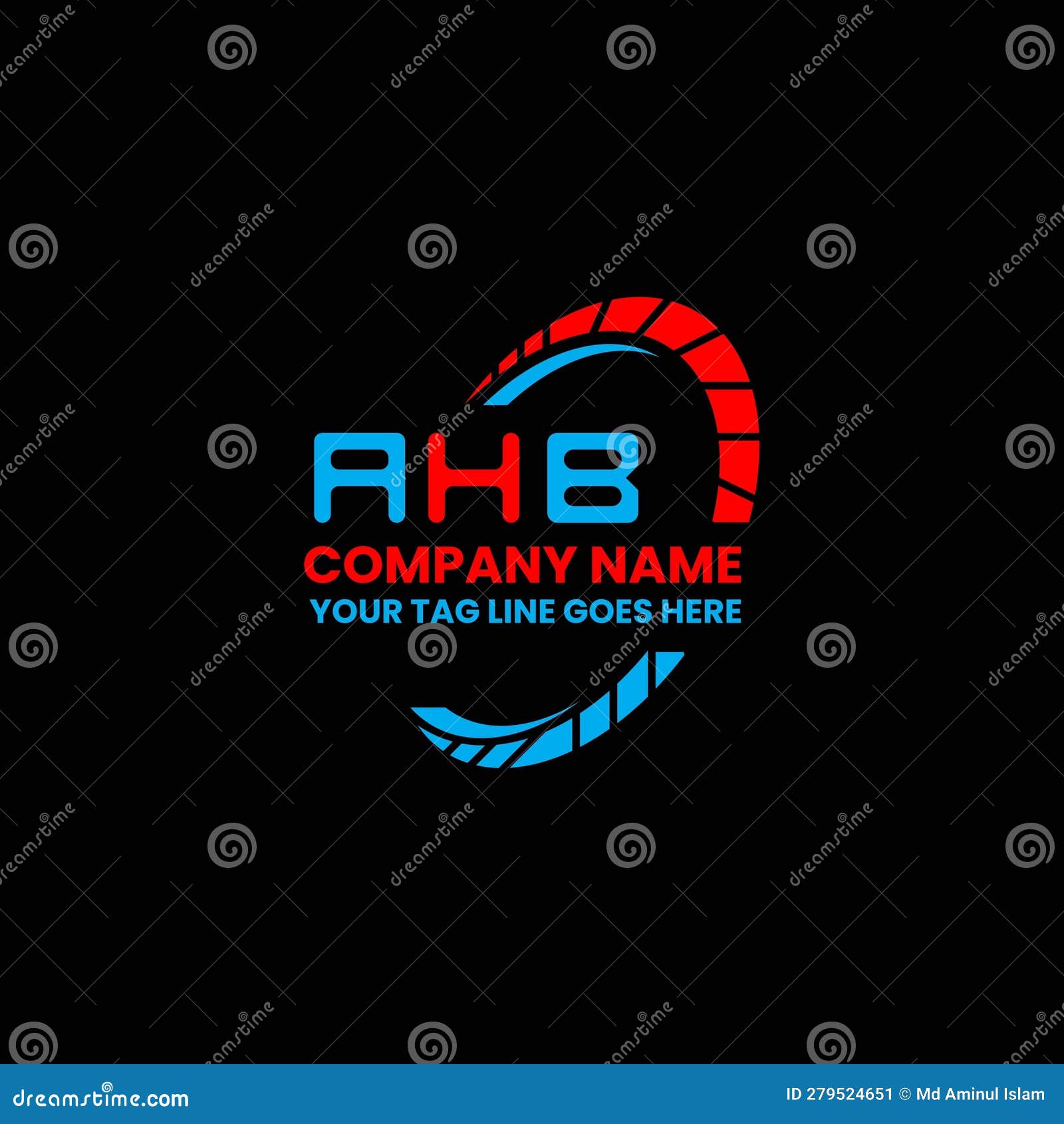 AHB Letter Logo Creative Design with Vector Graphic, AHB Stock Vector ...