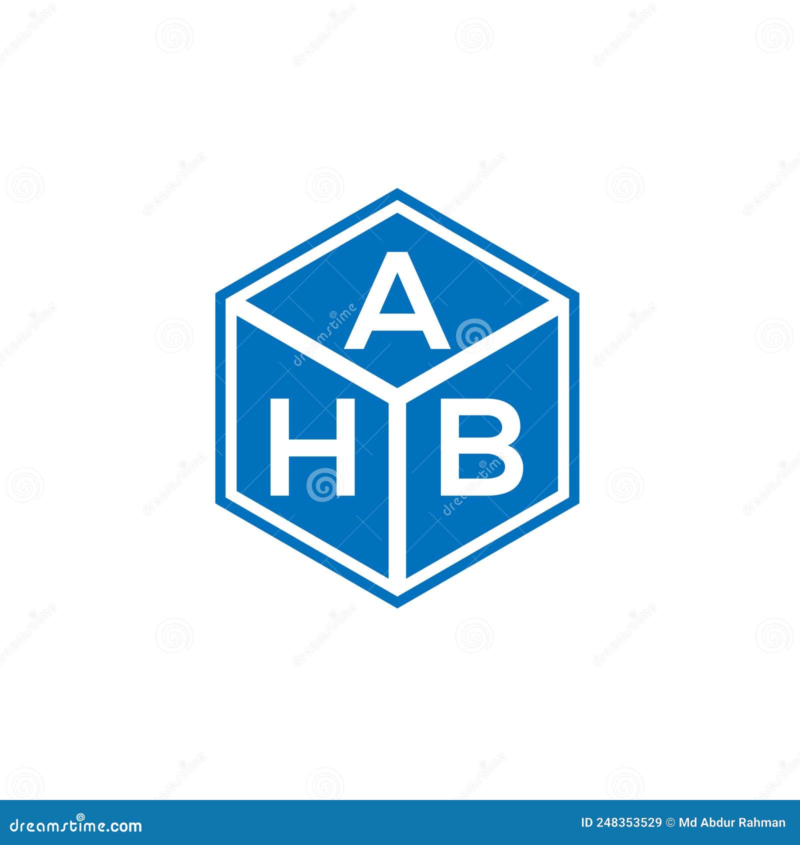 AHB Letter Logo Design on Black Background. AHB Creative Initials ...