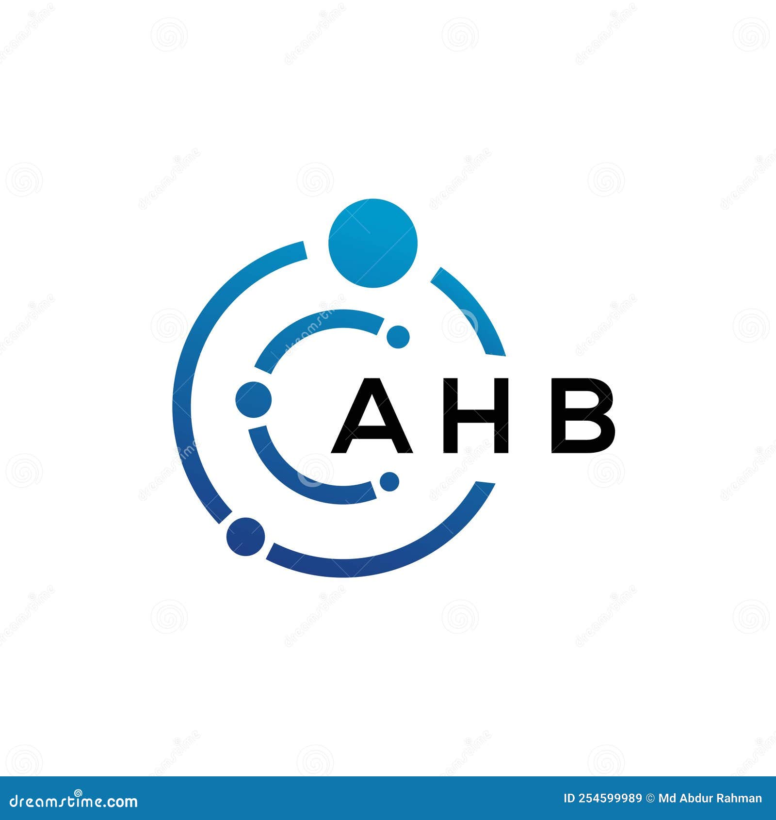 AHB Letter Logo Design on Black Background. AHB Creative Initials ...