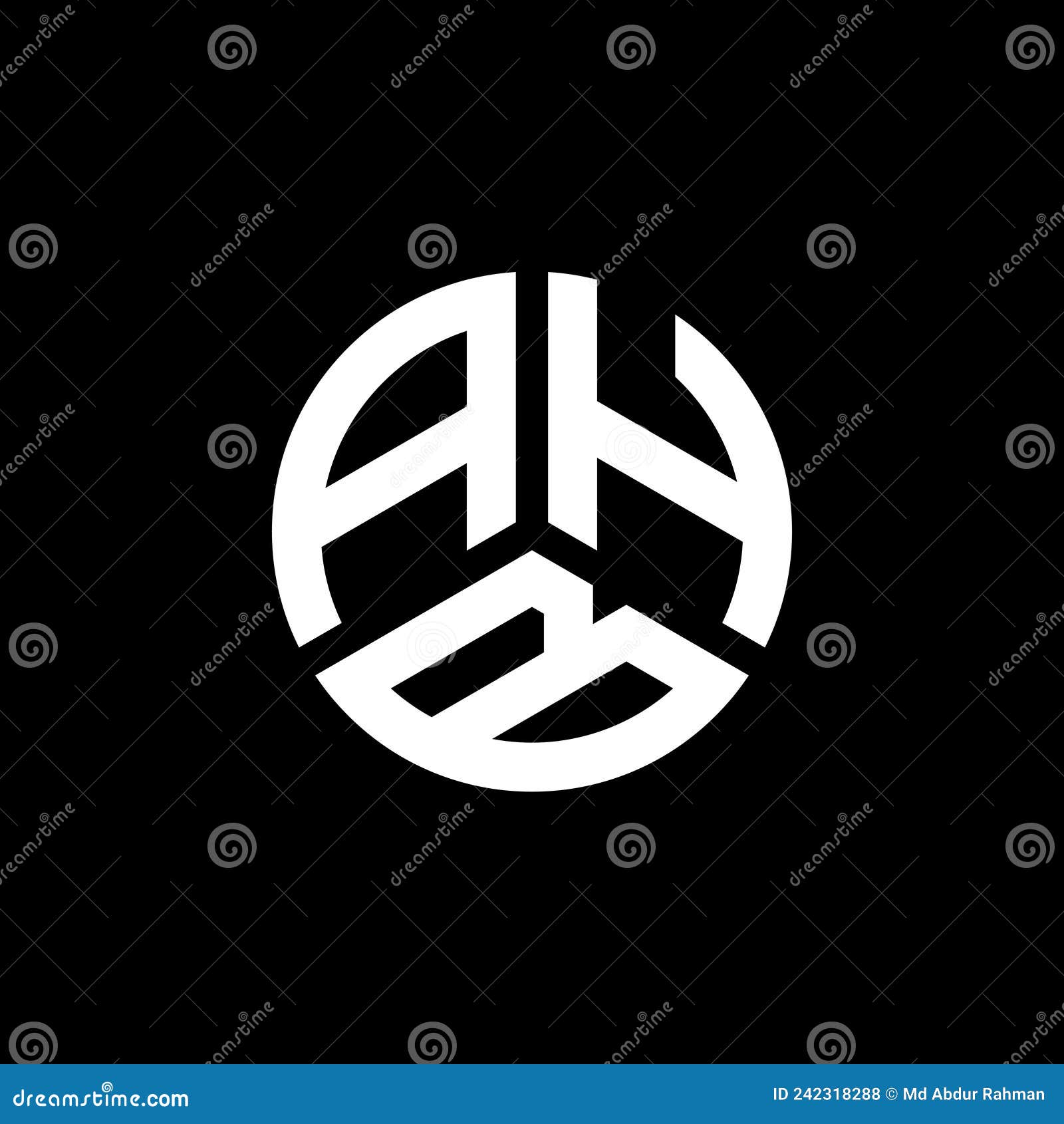 AHB Letter Logo Design On White Background. AHB Creative Initials ...