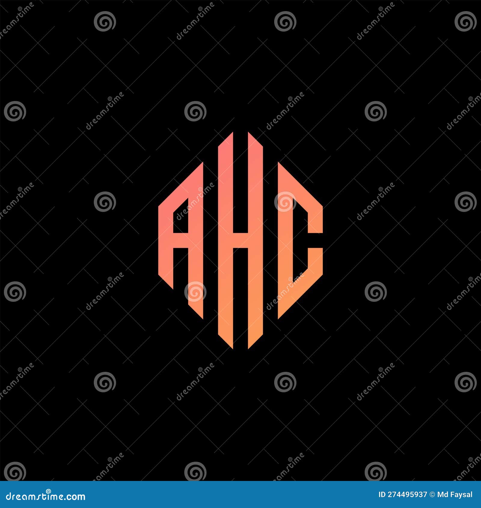 AHC Shield Abstract Monogram Letter Mark Vector Logo Stock Vector ...