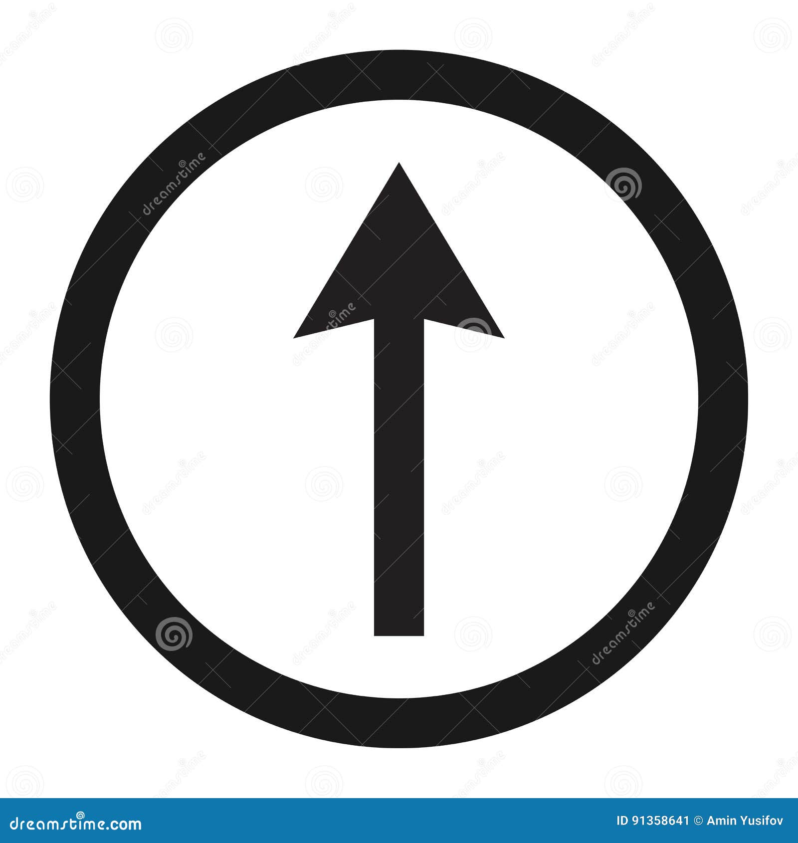 Ahead only and Drive Straight Sign Line Icon Stock Vector ...