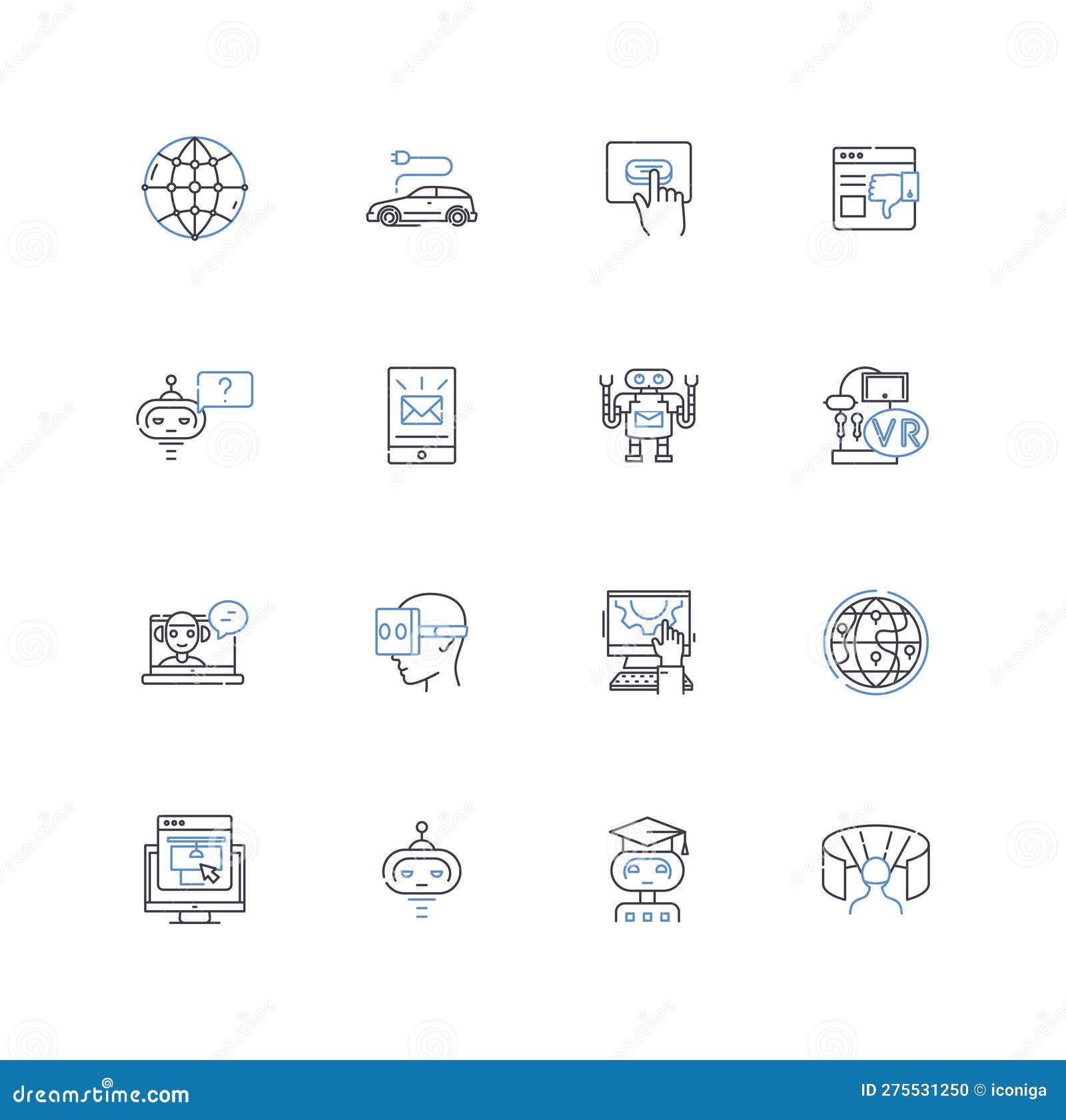 Ahead Future Line Icons Collection. Innovation, Progress, Evolution ...