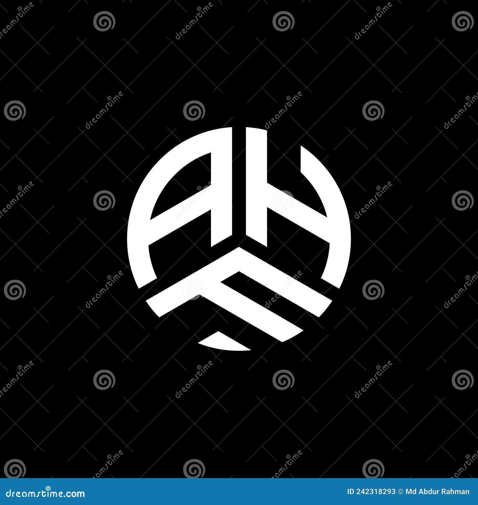 AHF Letter Logo Design on White Background. AHF Creative Initials ...