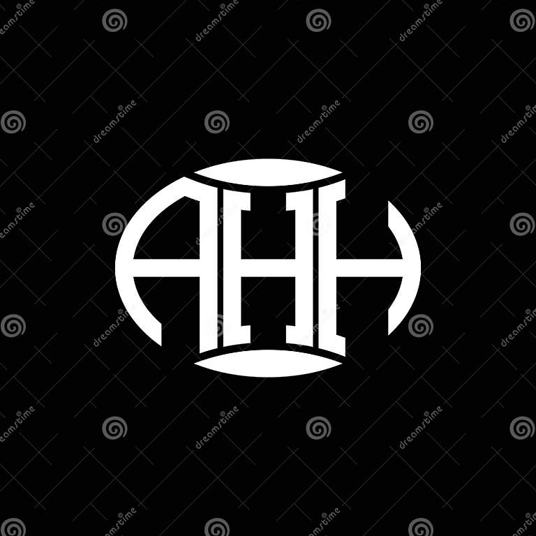 AHH Abstract Monogram Circle Logo Design on Black Background. AHH ...