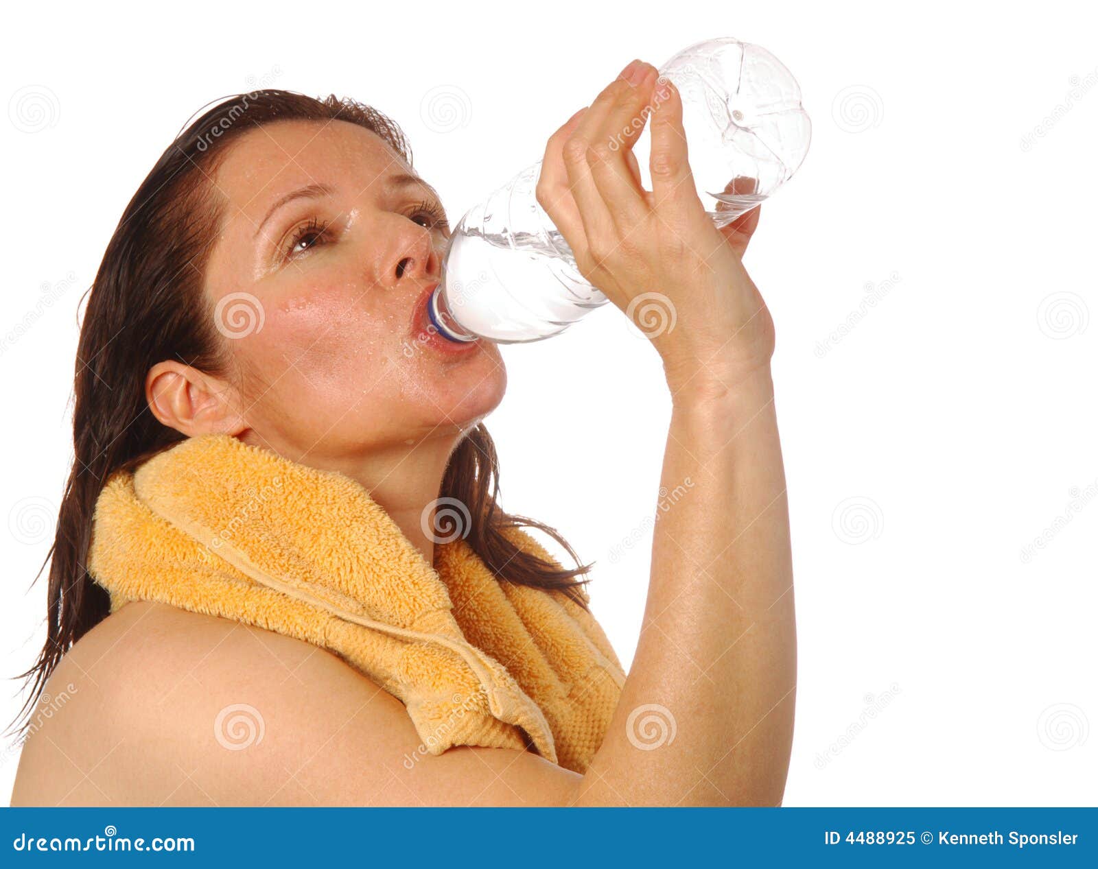 Ahh, refreshing! stock image. Image of fitness, hair, adult - 4488925